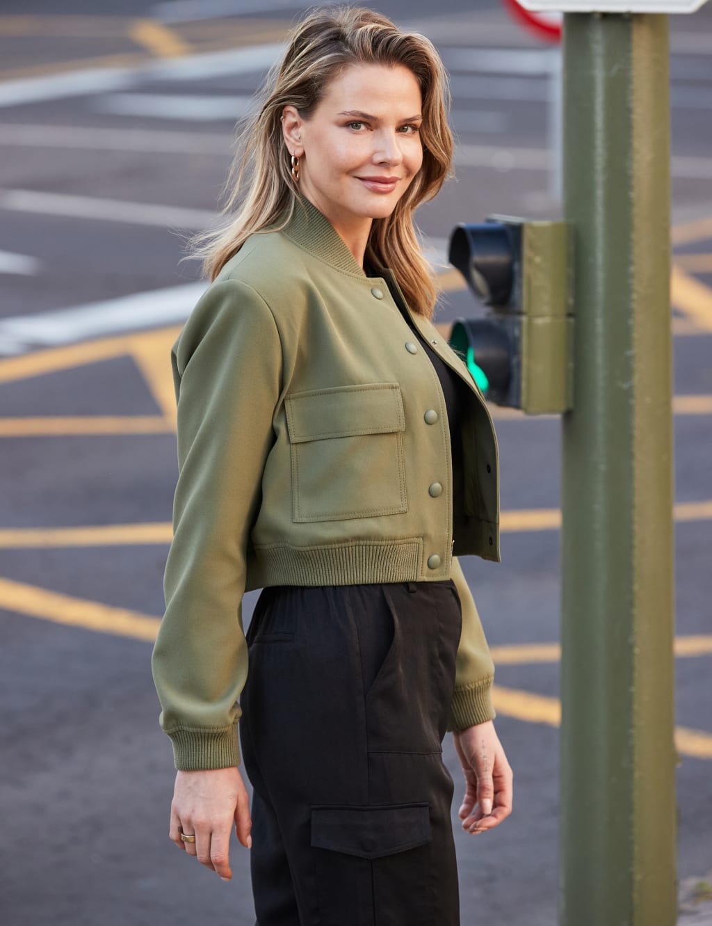 Relaxed Short Utility Bomber Jacket | SOSANDAR | M&S