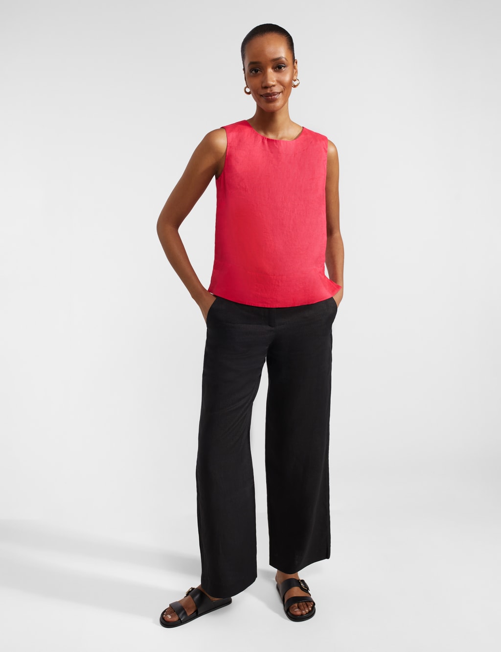 Pure Linen Round Neck Top | HOBBS | M&S