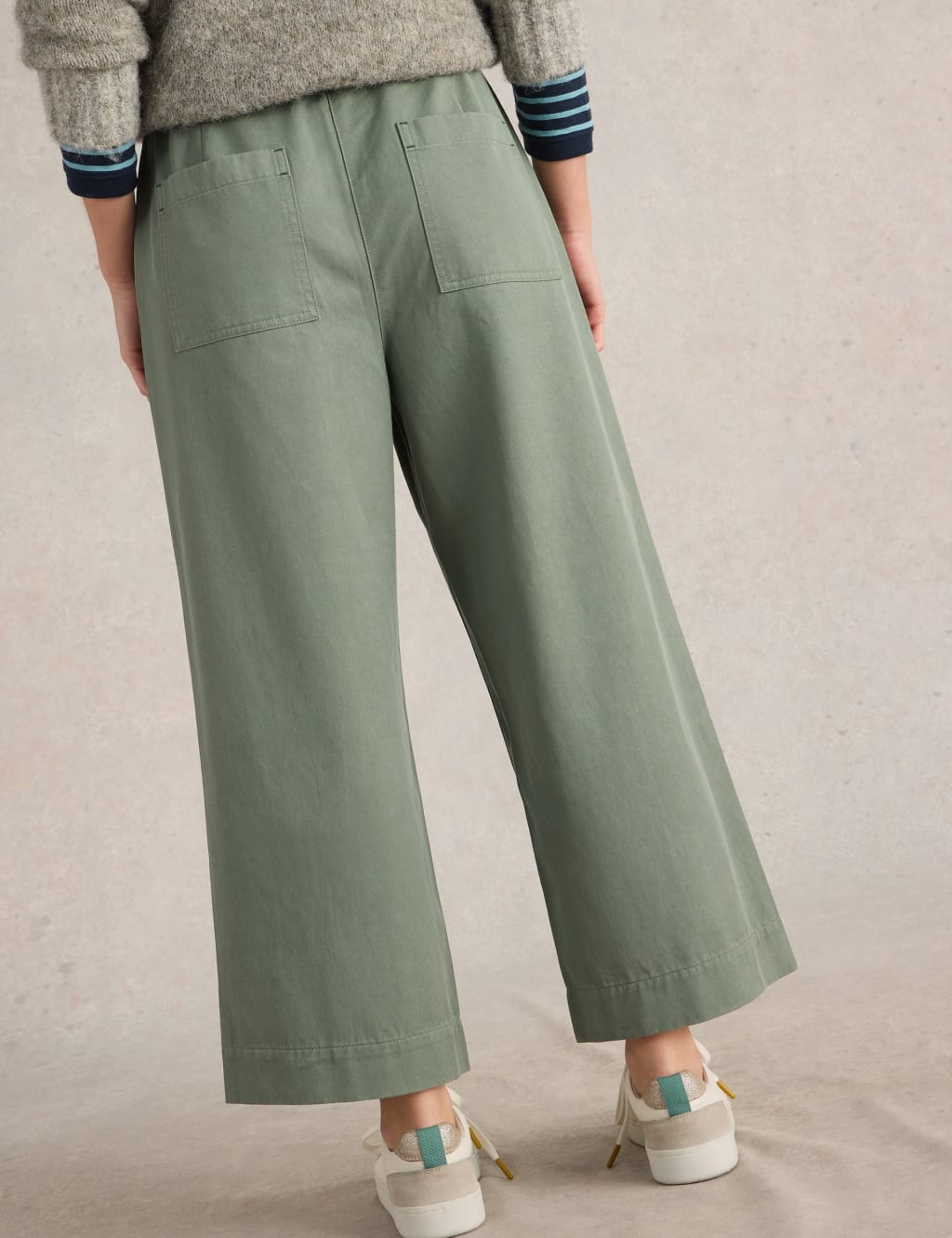 Cotton Blend Wide Leg Cropped Trousers | White Stuff | M&S Cotton Blend Wide Leg Cropped Trousers | White Stuff | M&S