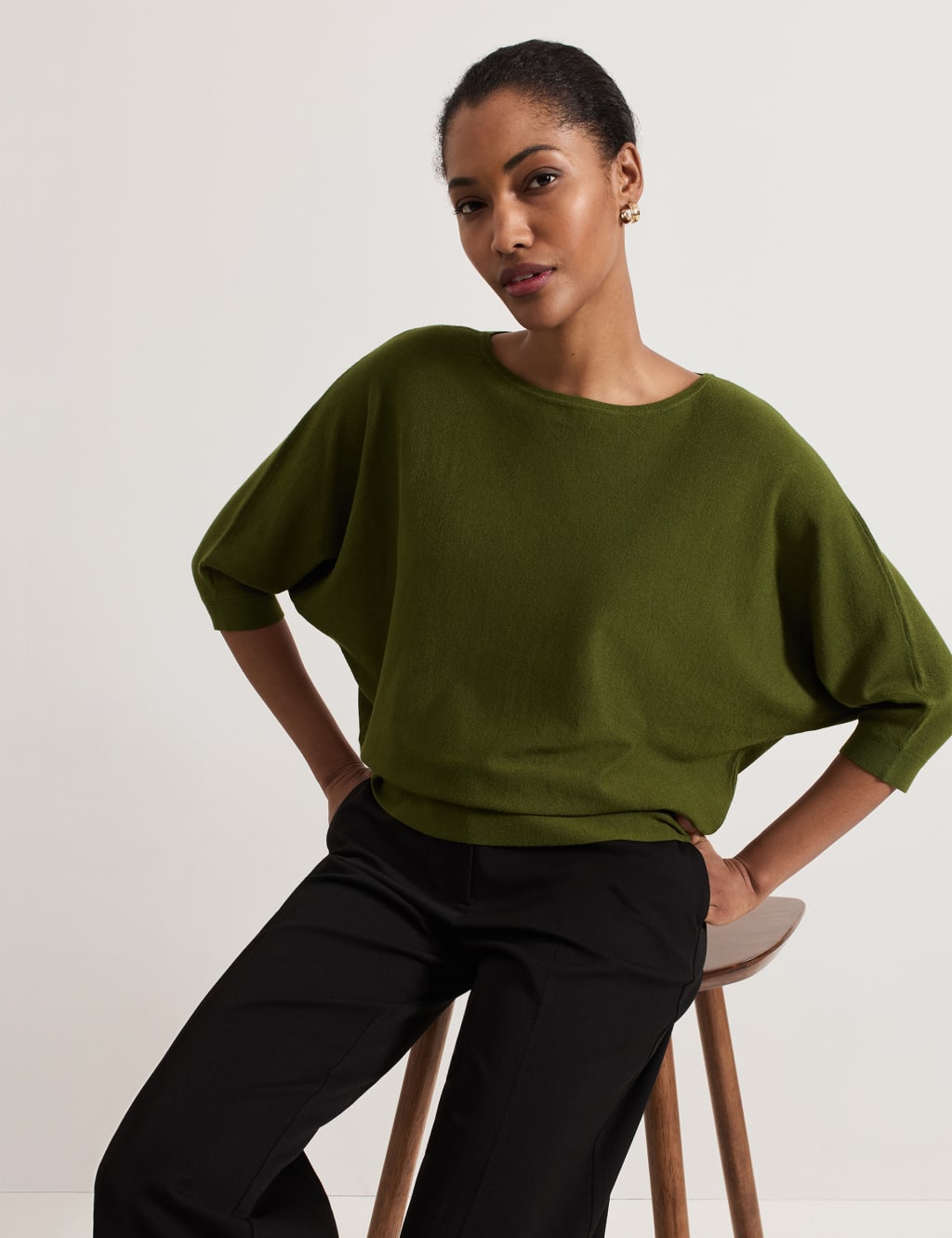 Round Neck Batwing Sleeve Jumper | Phase Eight | M&S