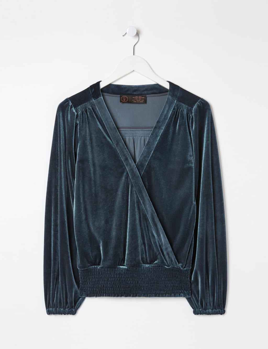 Velvet V-Neck Tie Front Wrap Top | FatFace | M&S