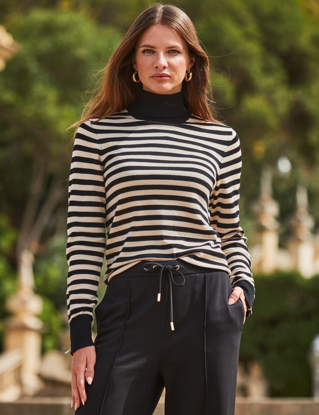 Striped Roll Neck Jumper | SOSANDAR | M&S