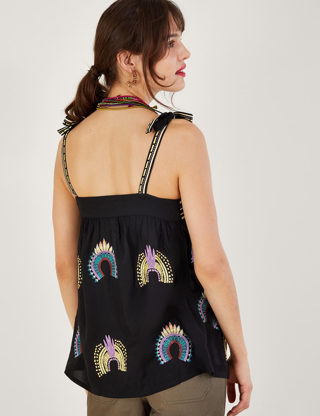 Embroidered Square Neck Cami Top | Monsoon | M&S