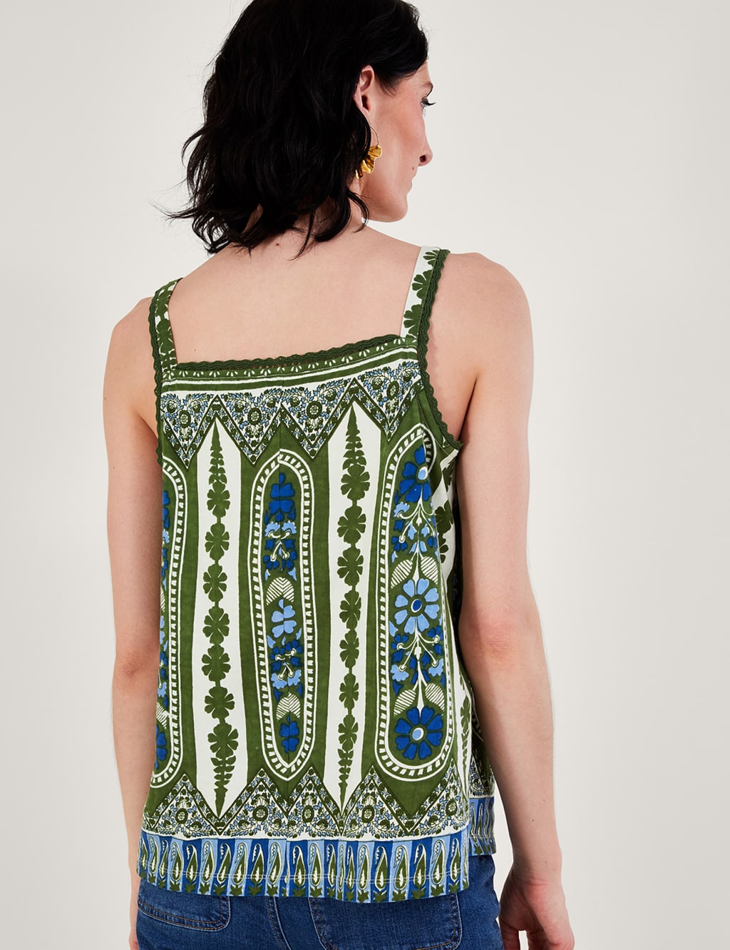 Lace Detail Floral Square Neck Cami Top | Monsoon | M&S