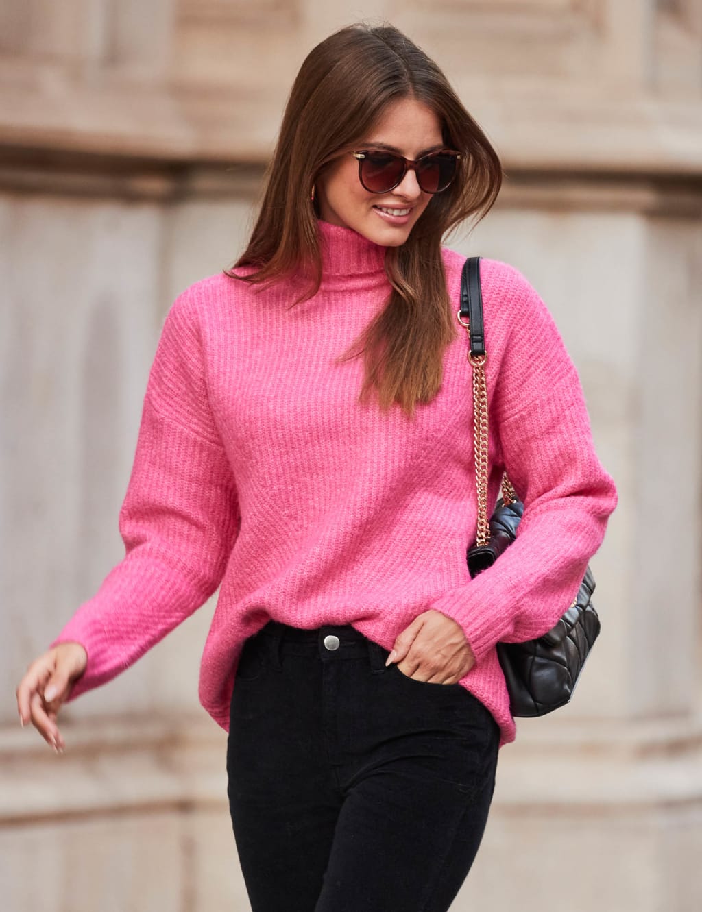 Ribbed Roll Neck Jumper | SOSANDAR | M&S