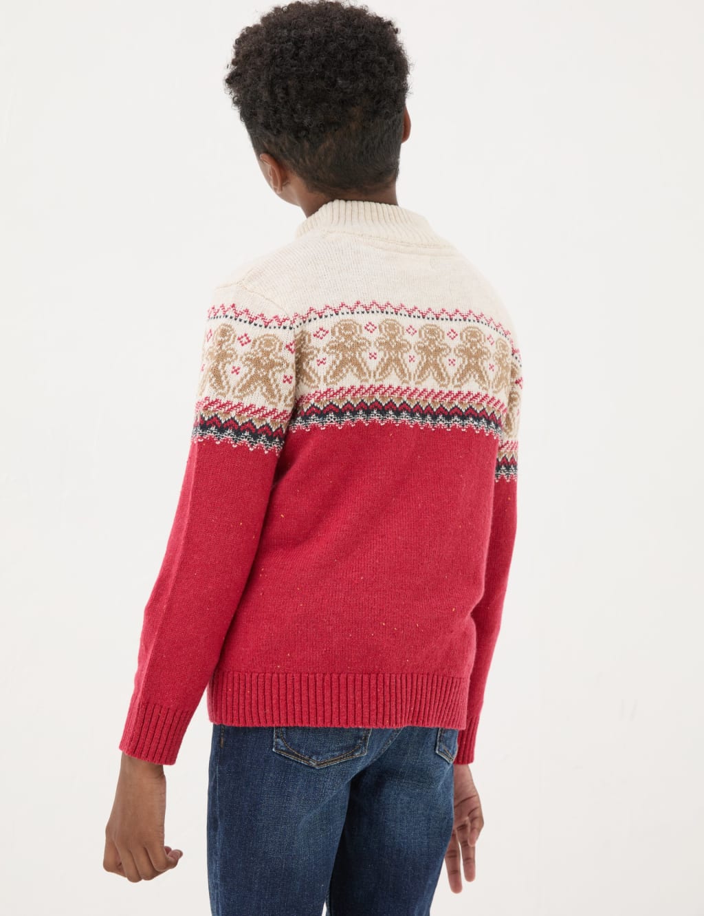 Cotton Rich Gingerbread Half Zip Jumper (3-13 Yrs) | FatFace | M&S