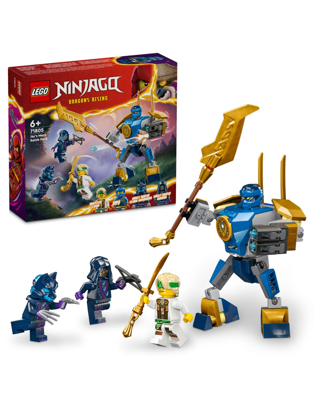 LEGO® NINJAGO® Jay’s Mech Battle Pack Ninja Toy 71805 (6+ Yrs) | Lego | M&S