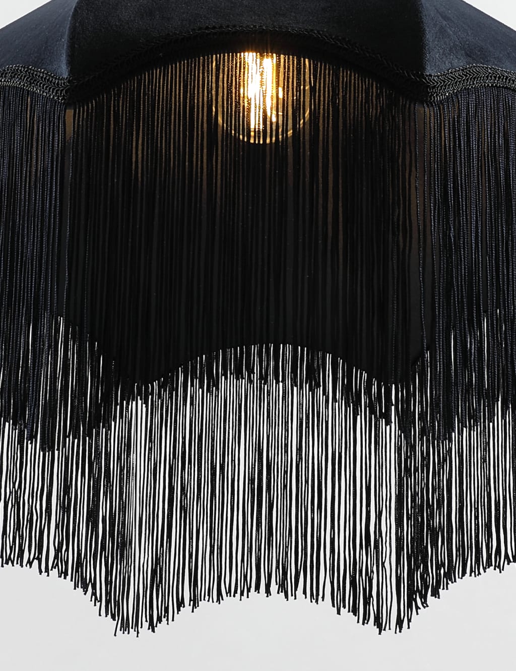 Fringed Velvet Lamp Shade | M&S Collection | M&S