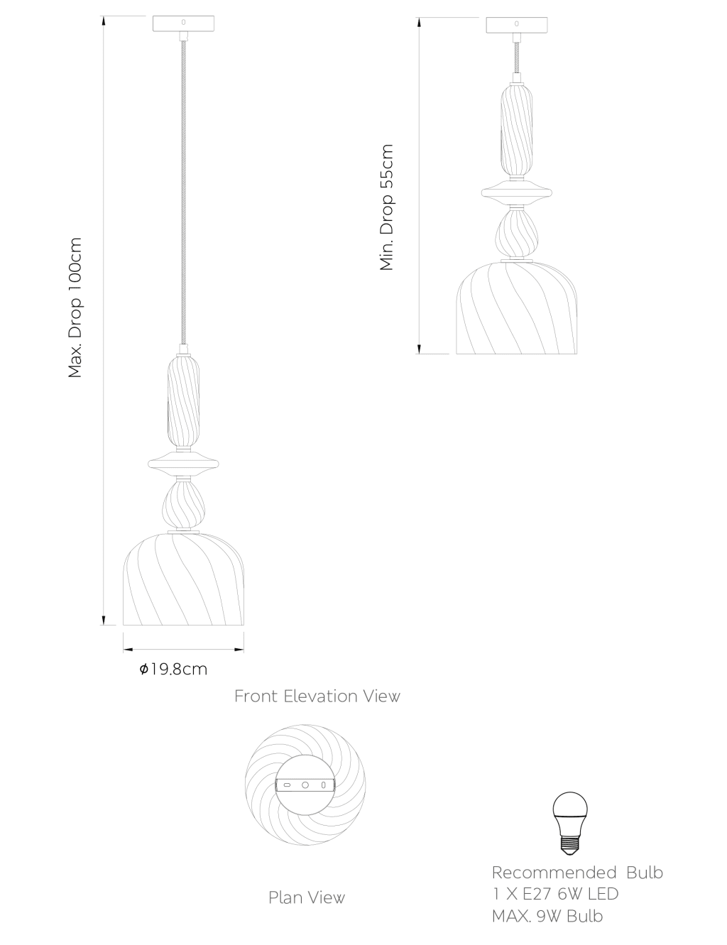 Ruby Glass Pendant Light | M&S Collection | M&S