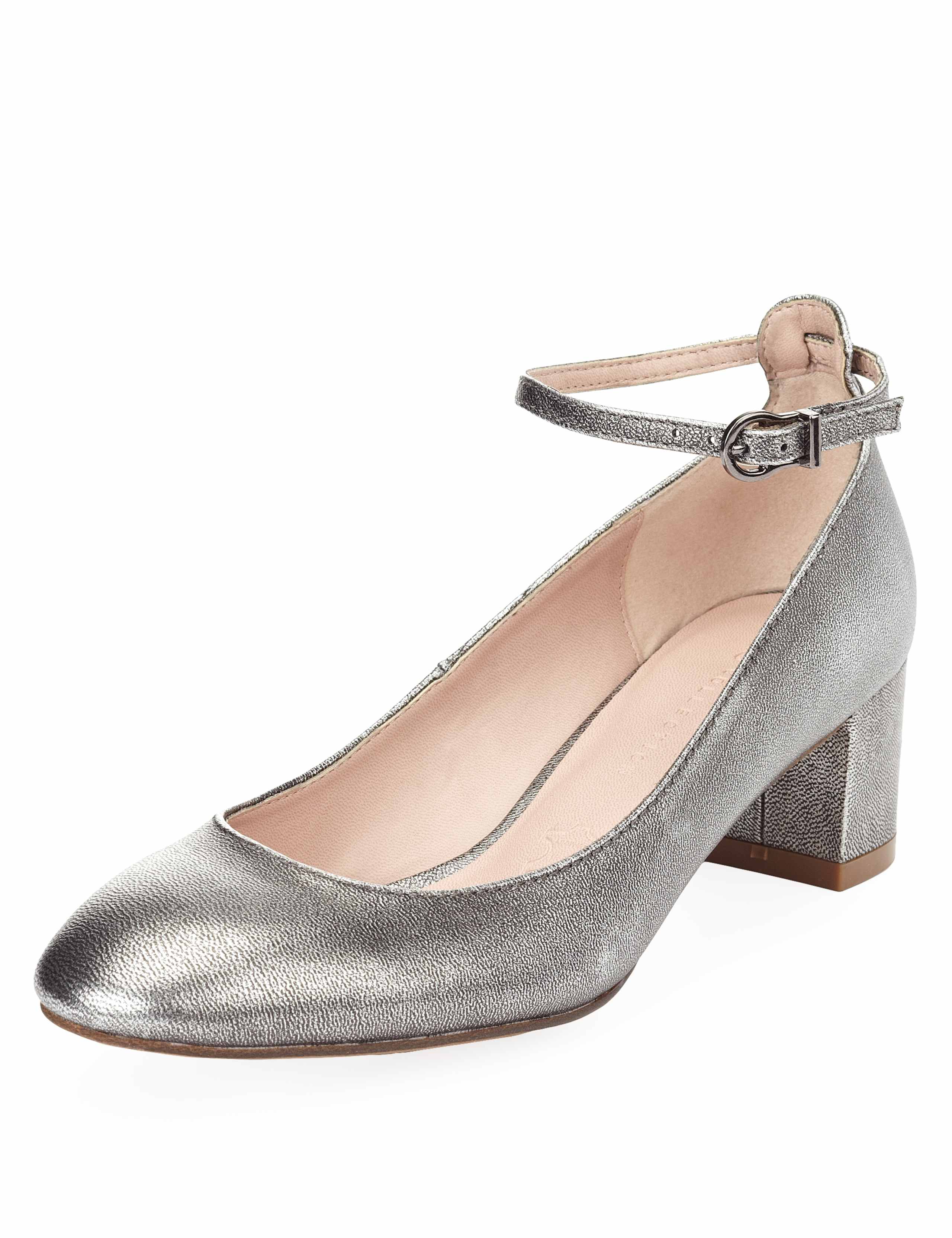 Leather Ankle Strap Court Shoes with Insolia® | M&S Collection | M&S