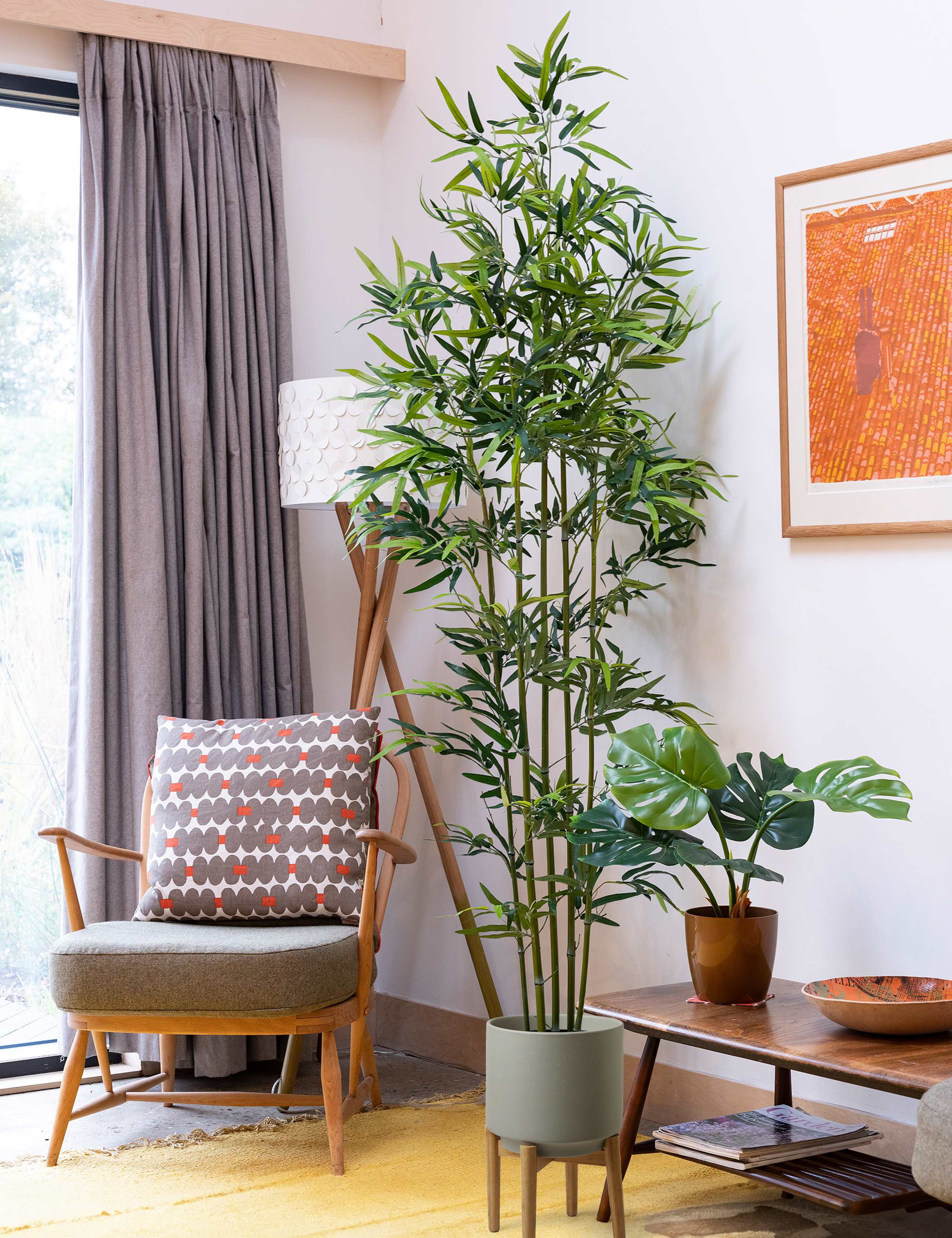 7ft Artificial Green Stem Bamboo in Pot | Blooming Artificial | M&S