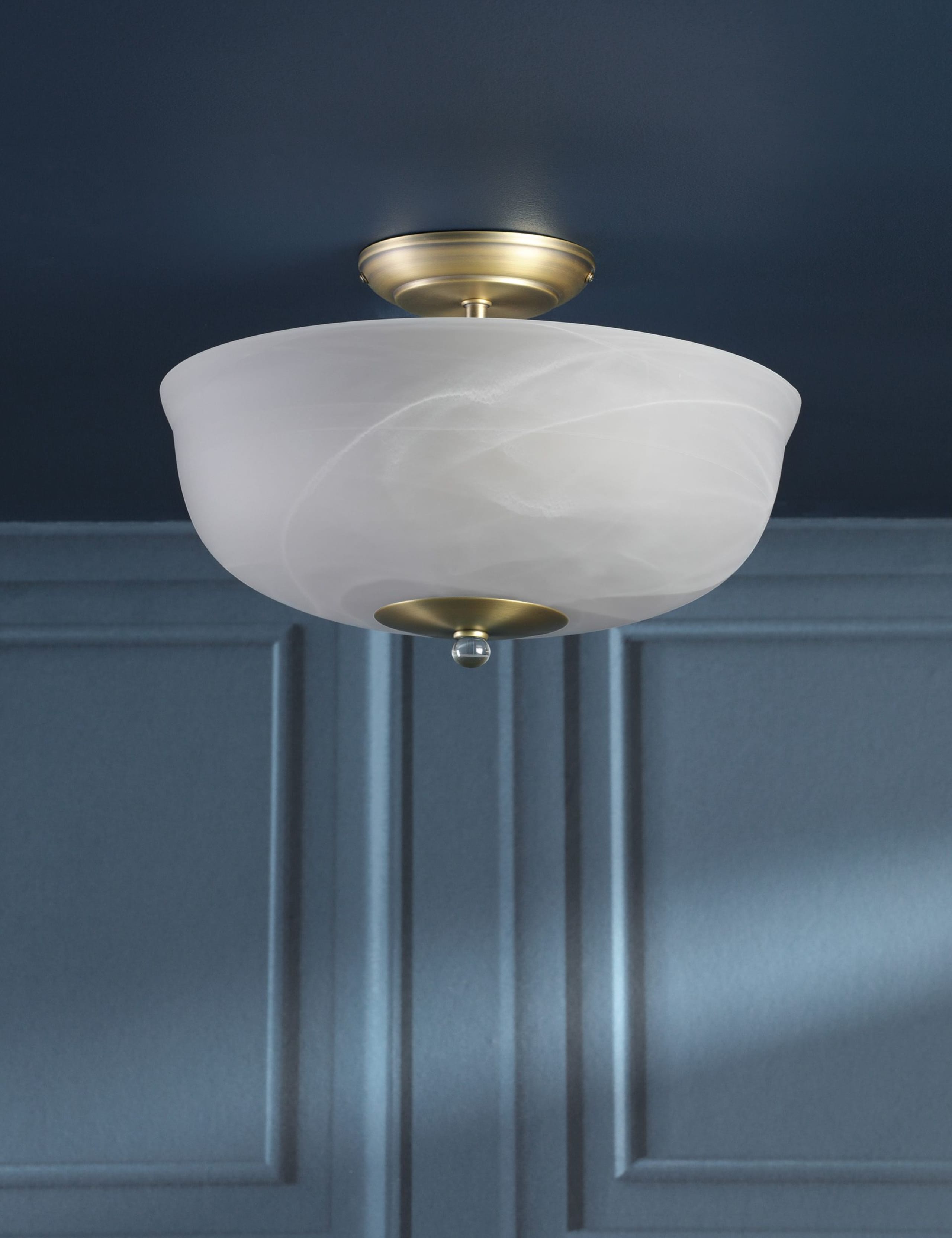 Cossington Glass Semi Flush Ceiling Light | Laura Ashley | M&S