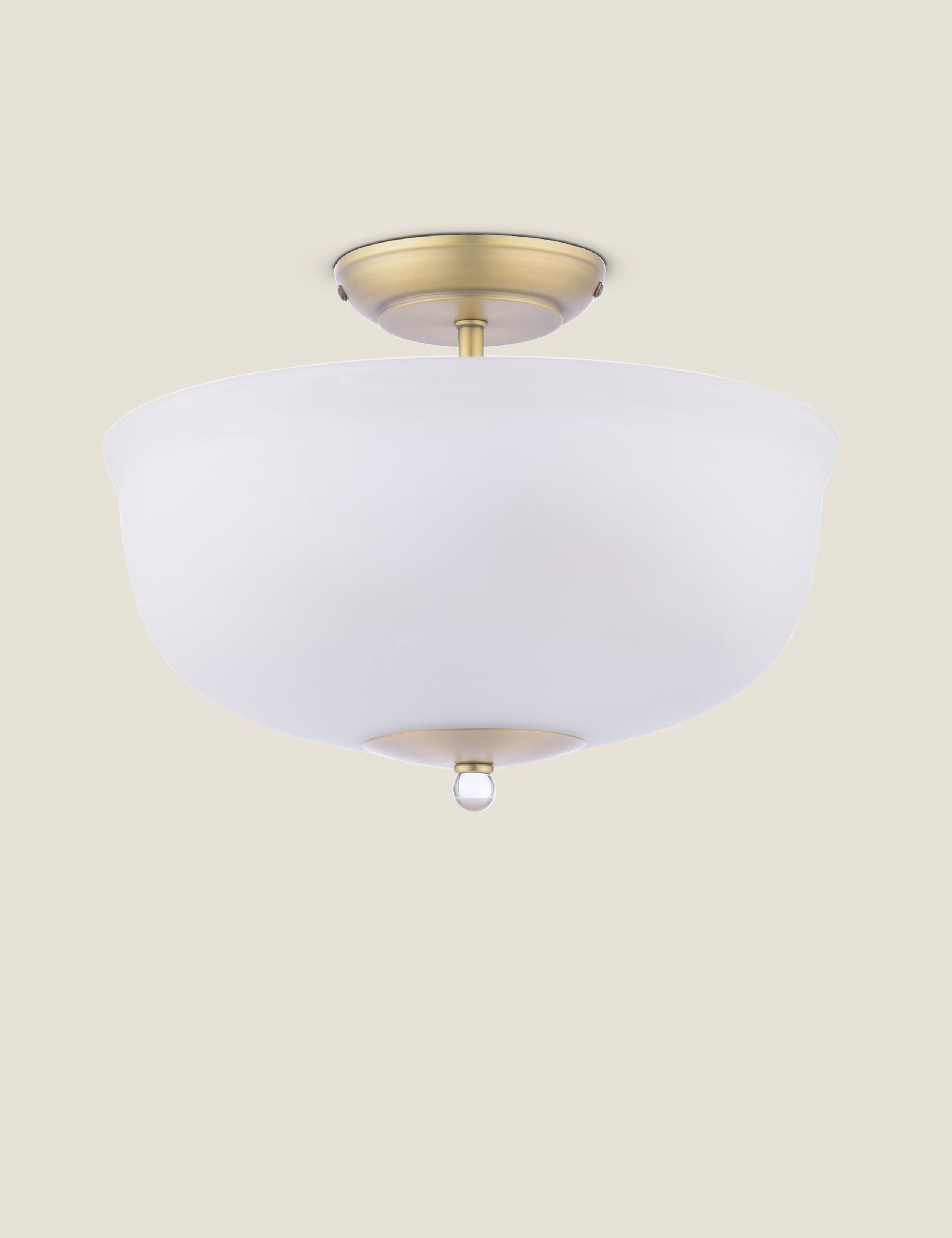Cossington Glass Semi Flush Ceiling Light | Laura Ashley | M&S
