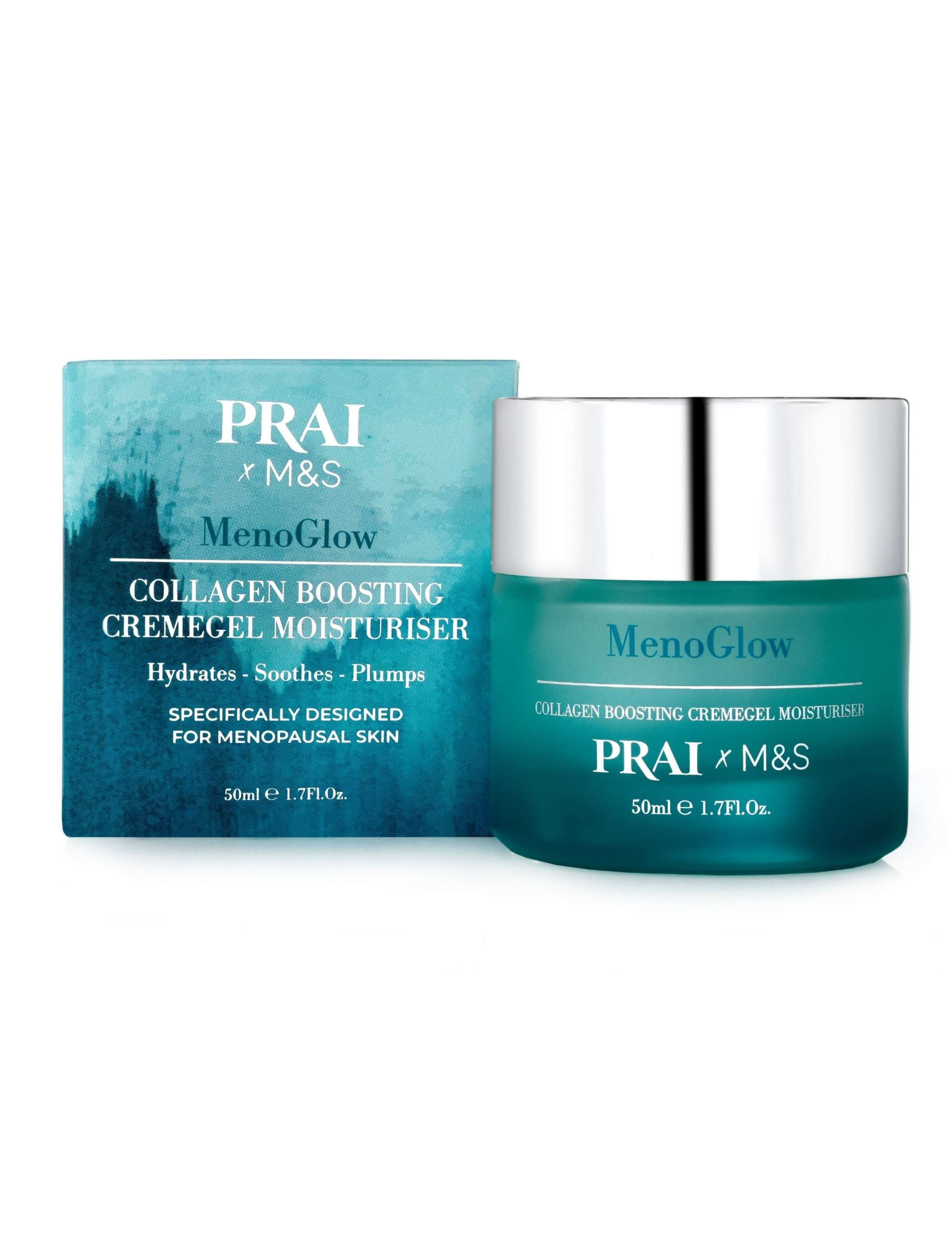 MenoGlow Collagen Boosting Cremegel Moisturiser 50ml | PRAI | M&S IE