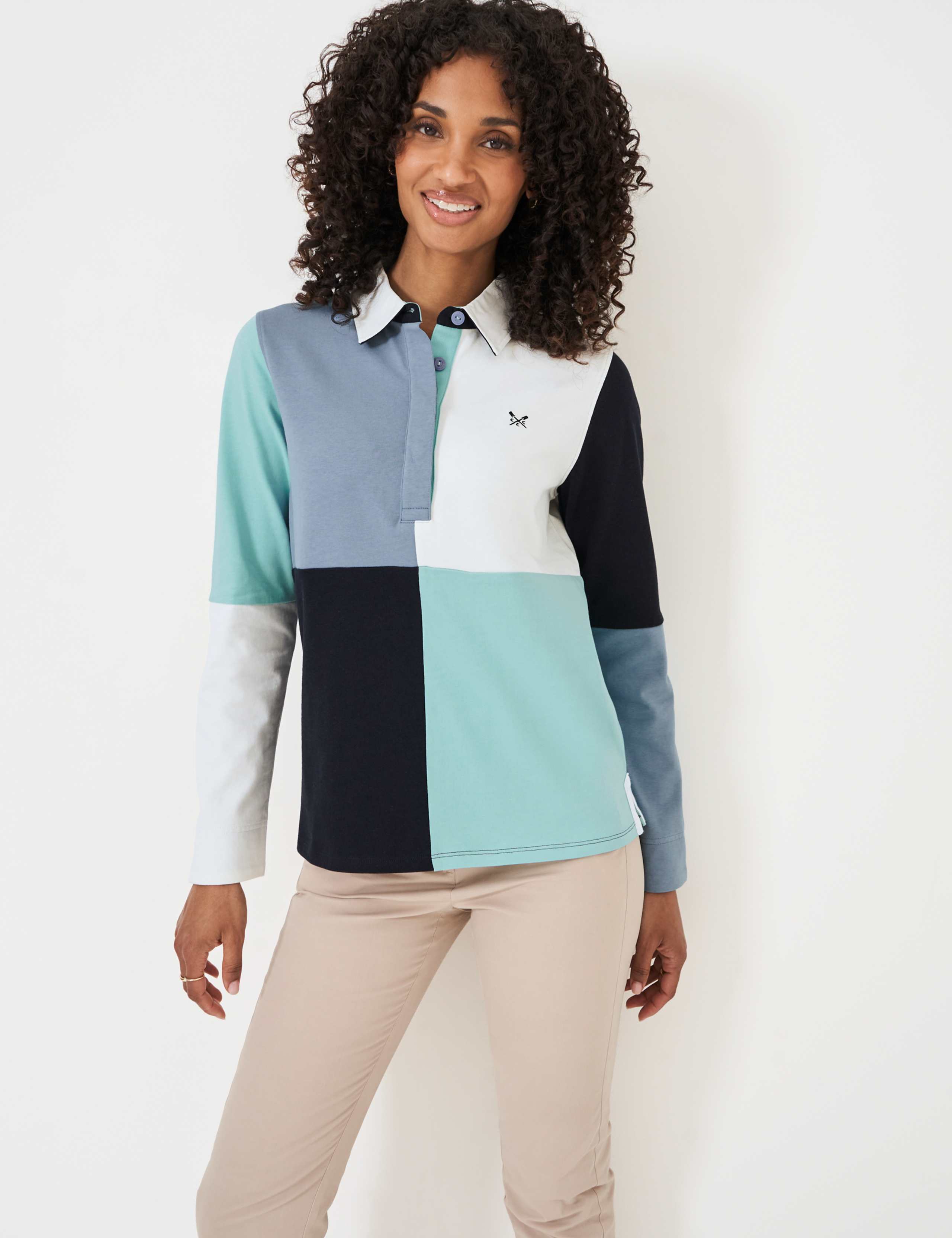 Pure Cotton Colour Block Rugby Top | Crew Clothing | M&S