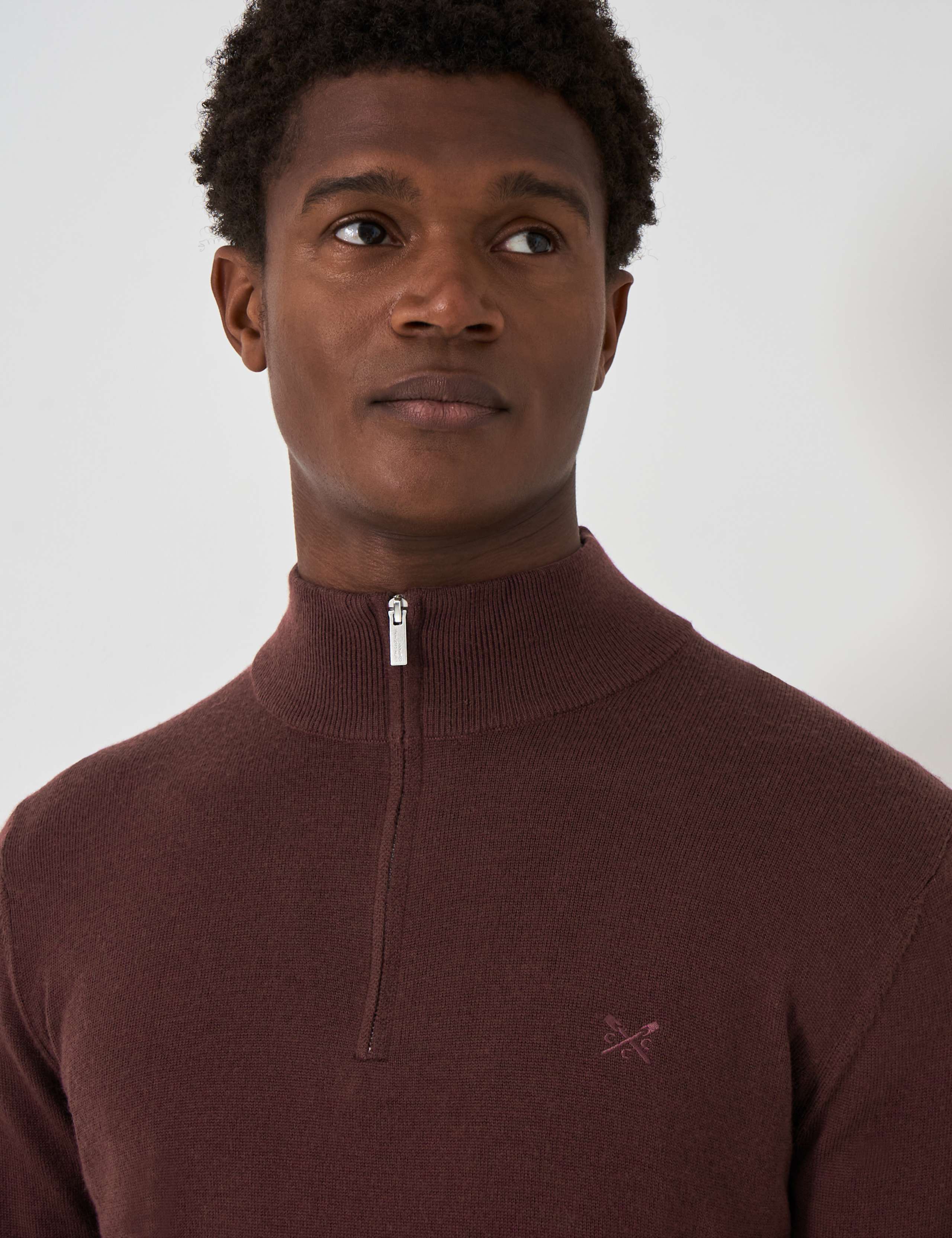 Pure Wool Half Zip Jumper | Crew Clothing | M&S