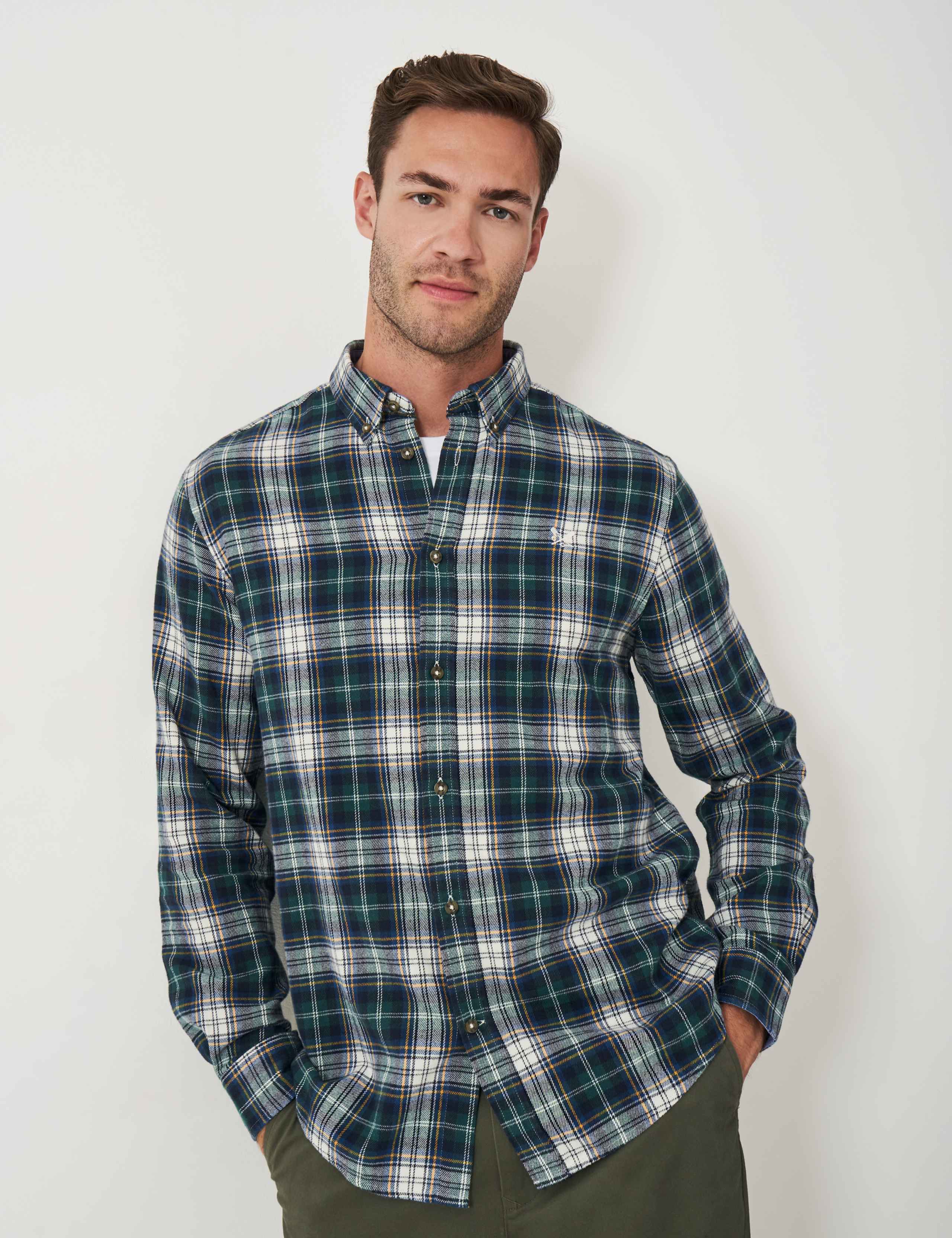 Pure Cotton Check Flannel Shirt | Crew Clothing | M&S