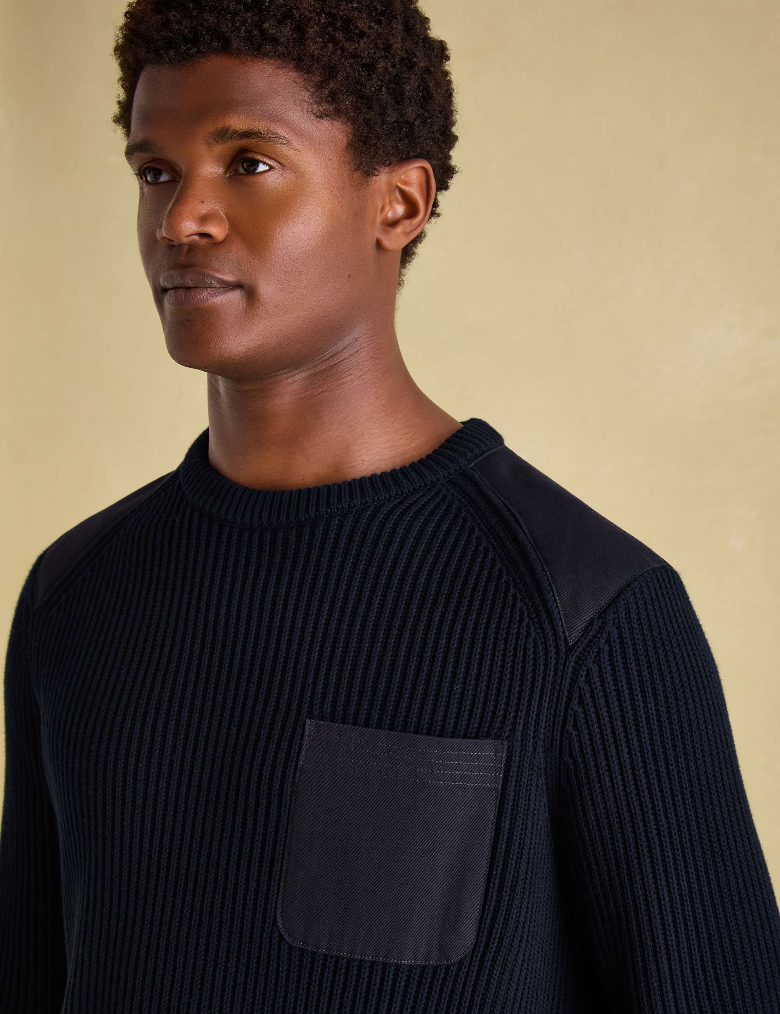 Pure Cotton Ribbed Crew Neck Jumper | Joules | M&S