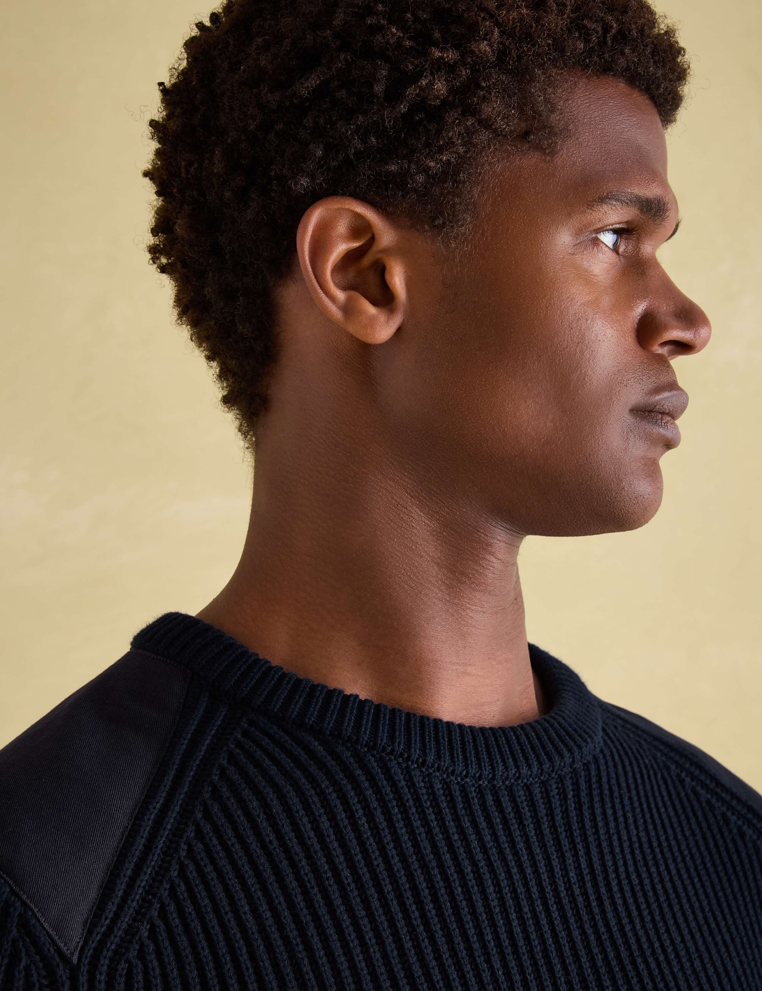 Pure Cotton Ribbed Crew Neck Jumper | Joules | M&S