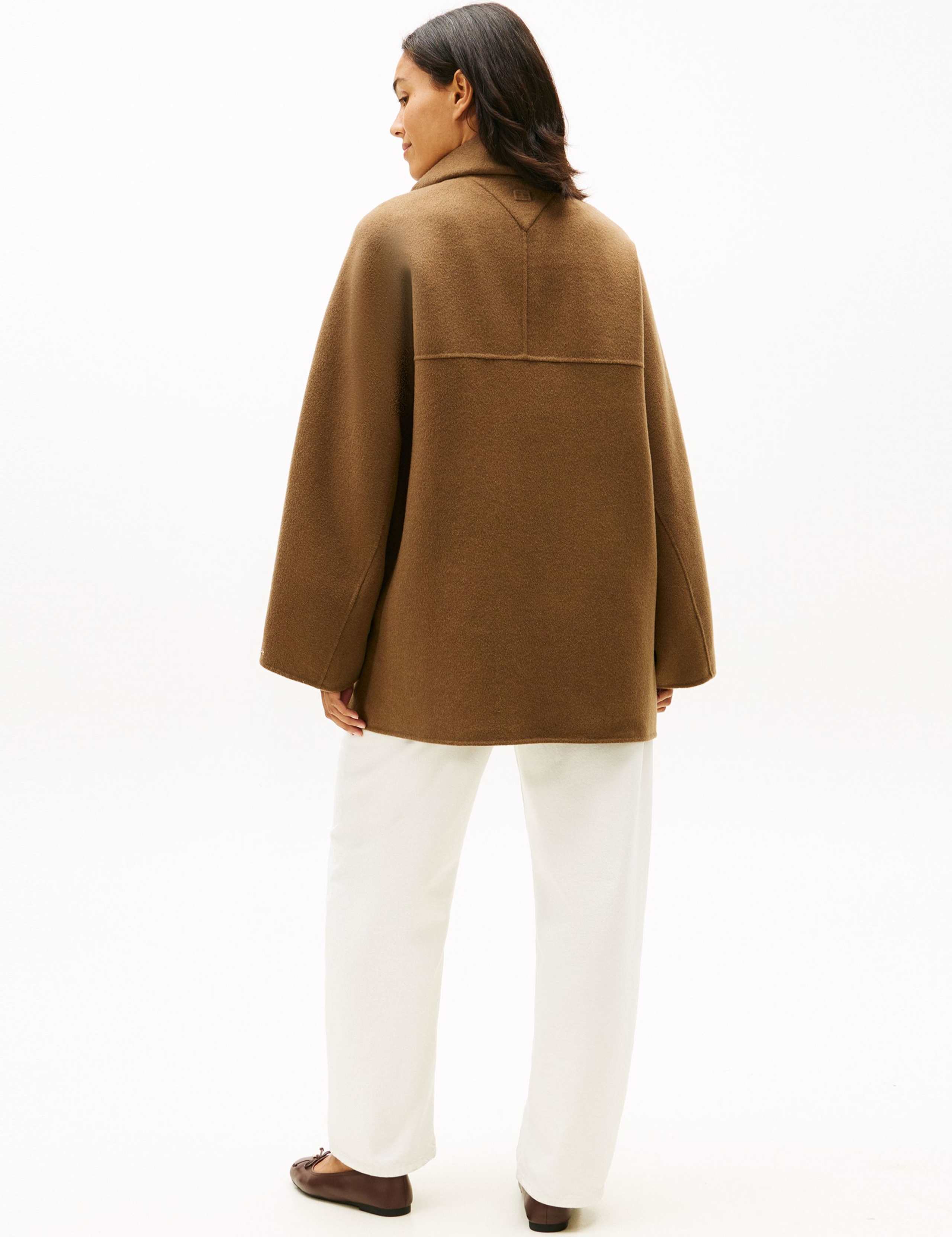 Wool Rich Funnel Neck Swing Coat | Tommy Hilfiger | M&S