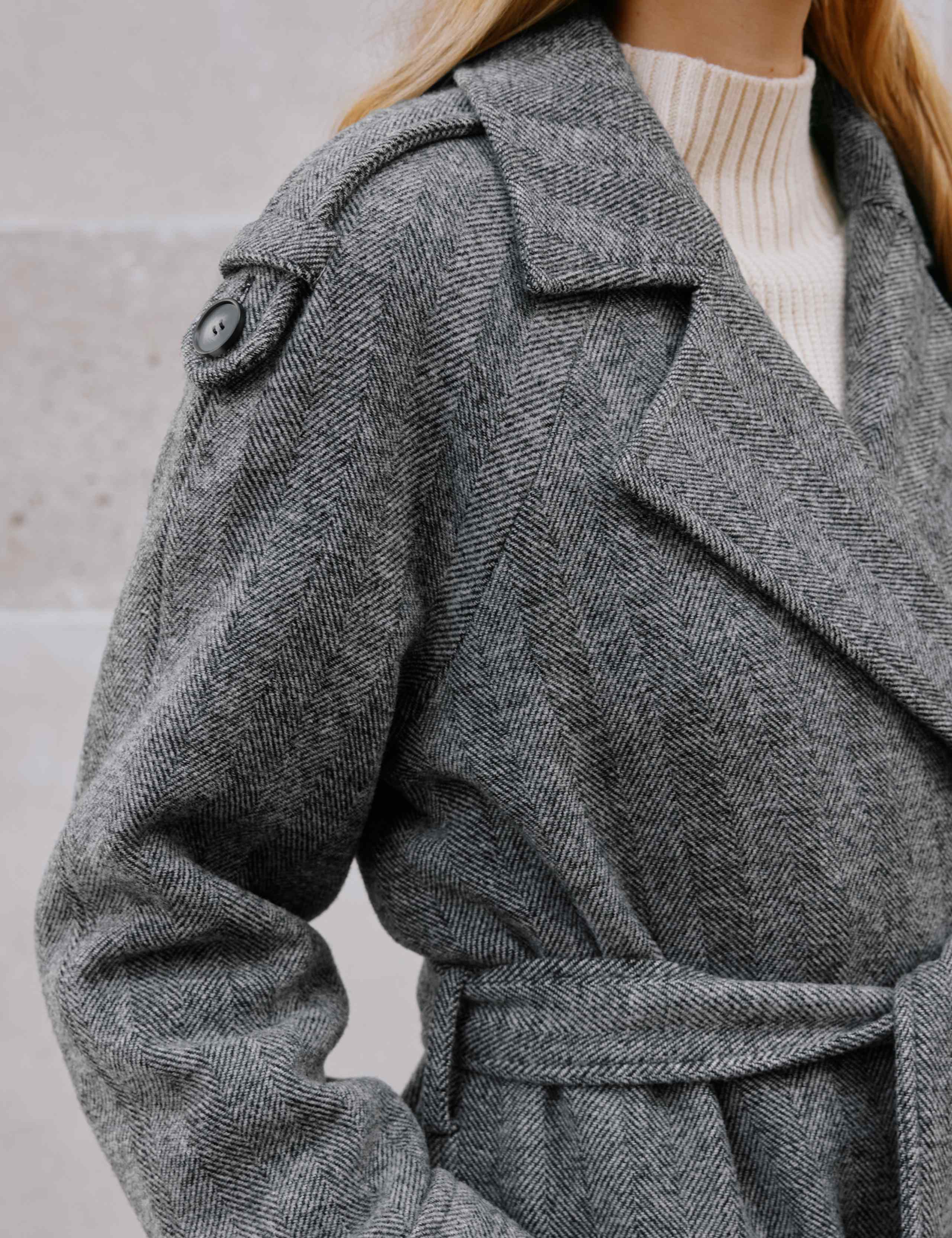 Wool Blend Herringbone Overcoat | Albaray | M&S