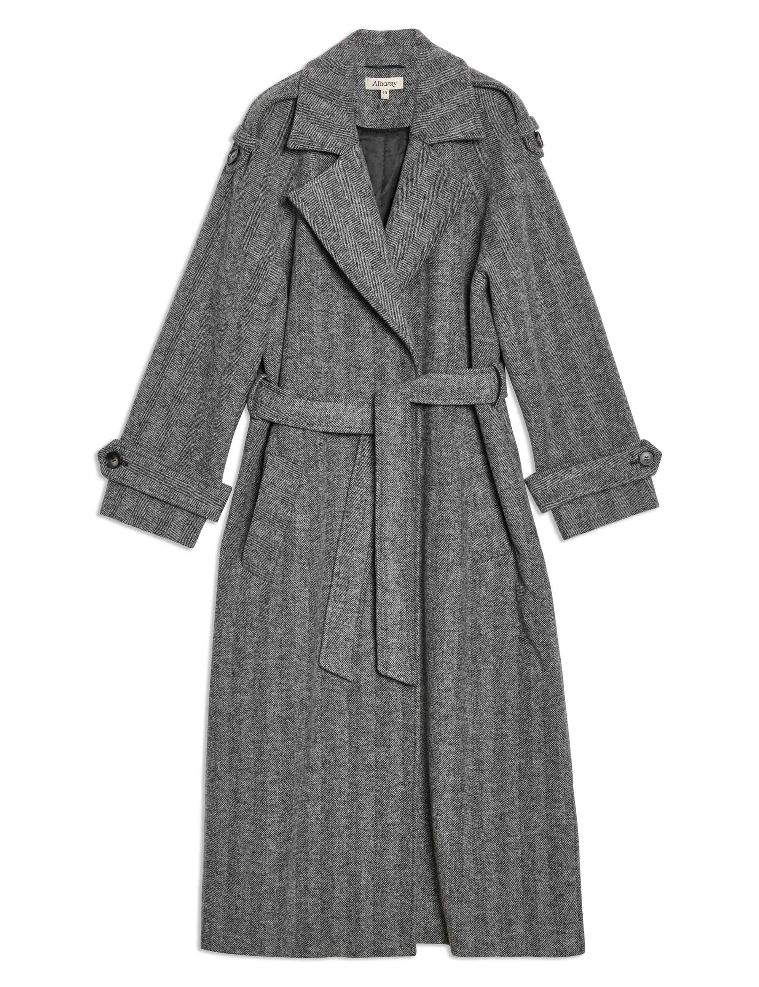 Wool Blend Herringbone Overcoat | Albaray | M&S