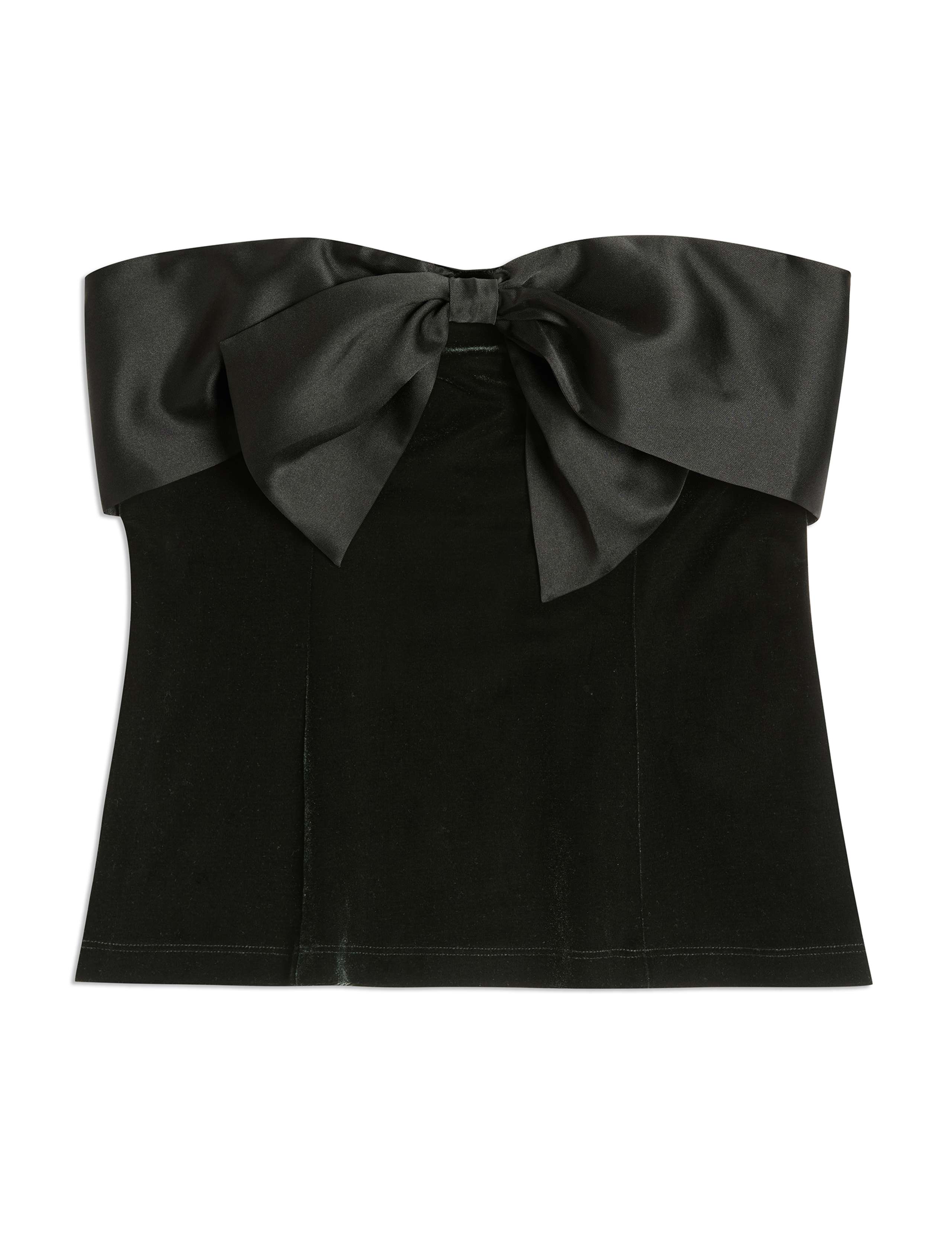 Velvet Satin Bow Bandeau Top | Albaray | M&S