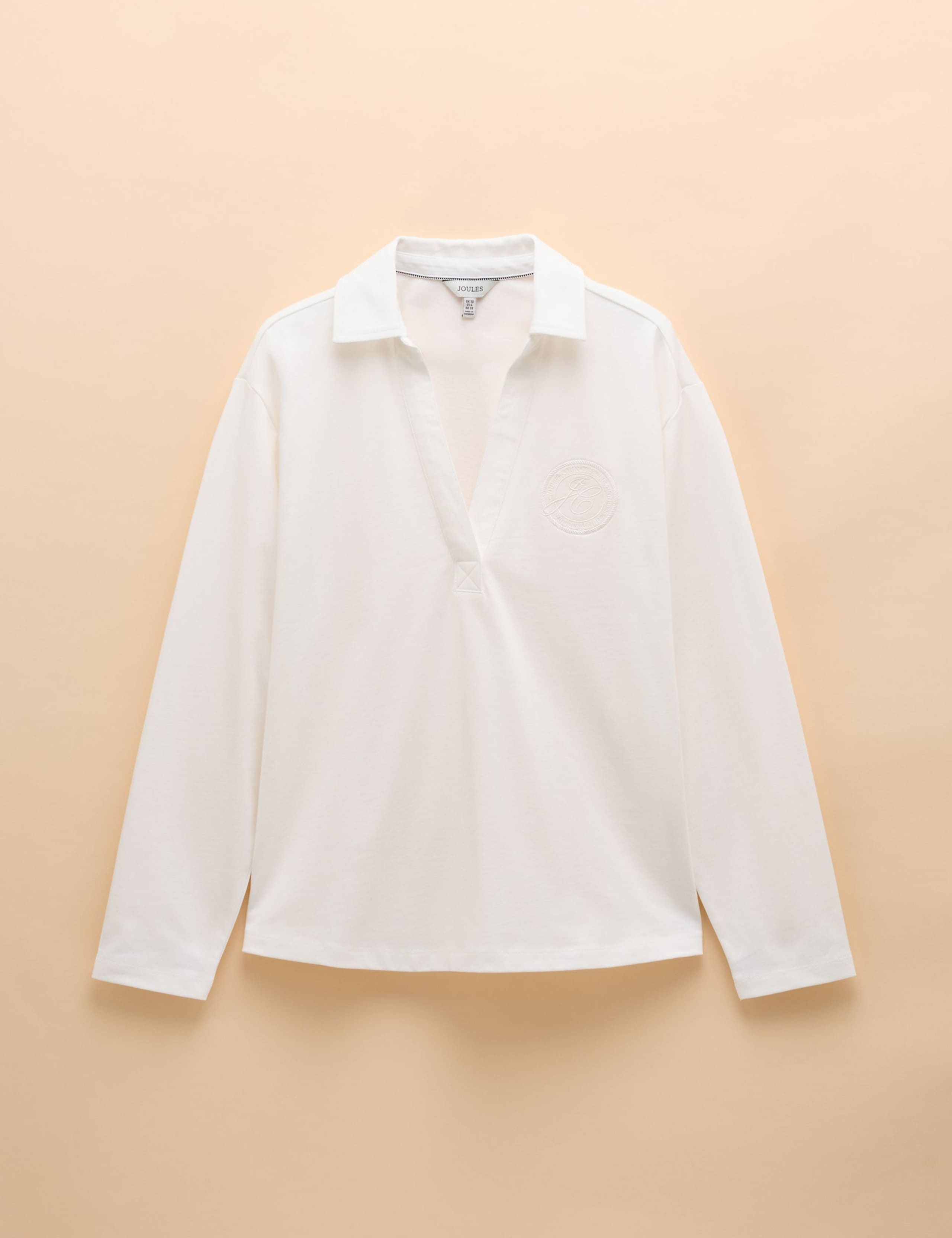 Pure Cotton Jersey Collared V-Neck Top | Joules | M&S