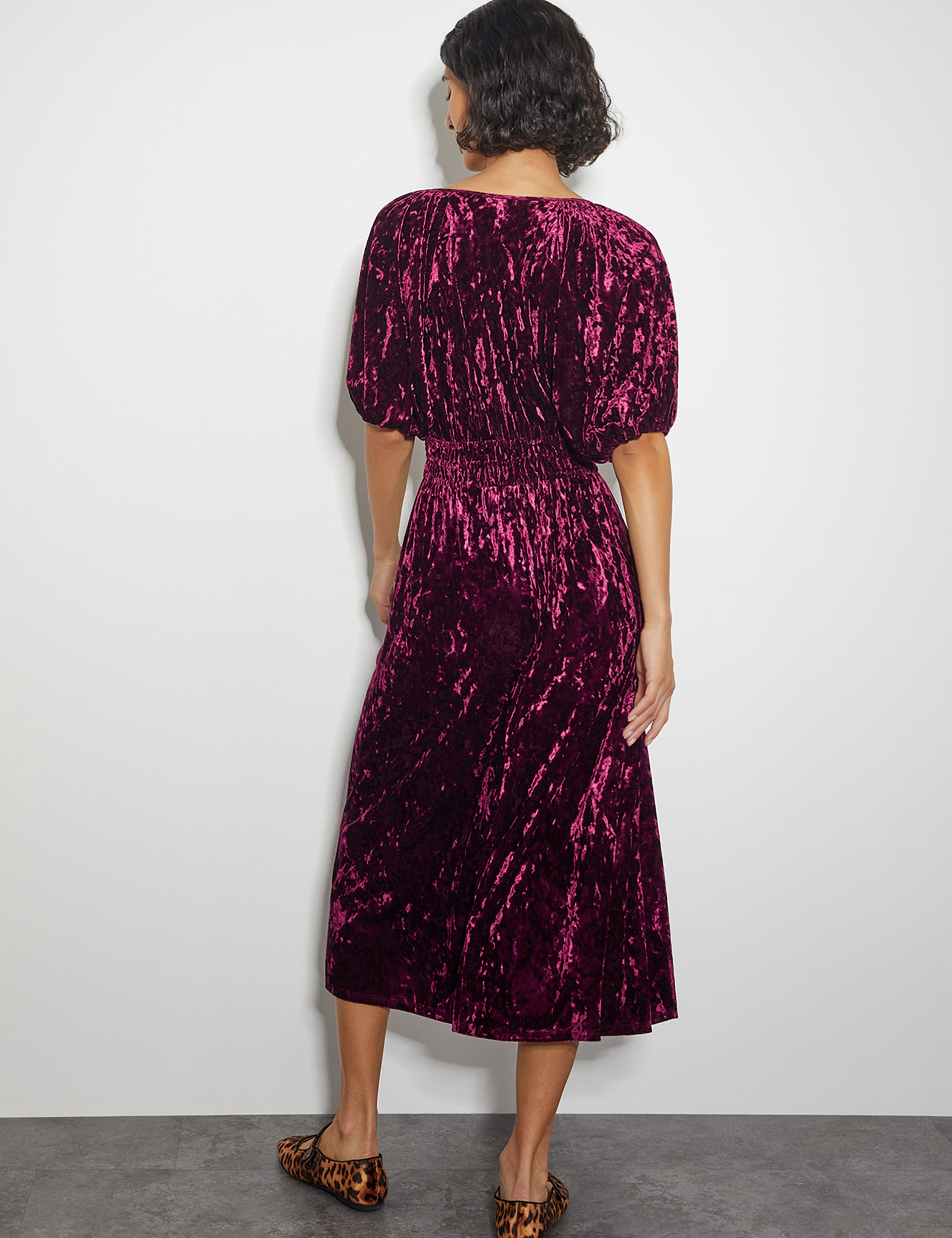 Velvet Notch Neck Midaxi Smock Dress | Monsoon | M&S