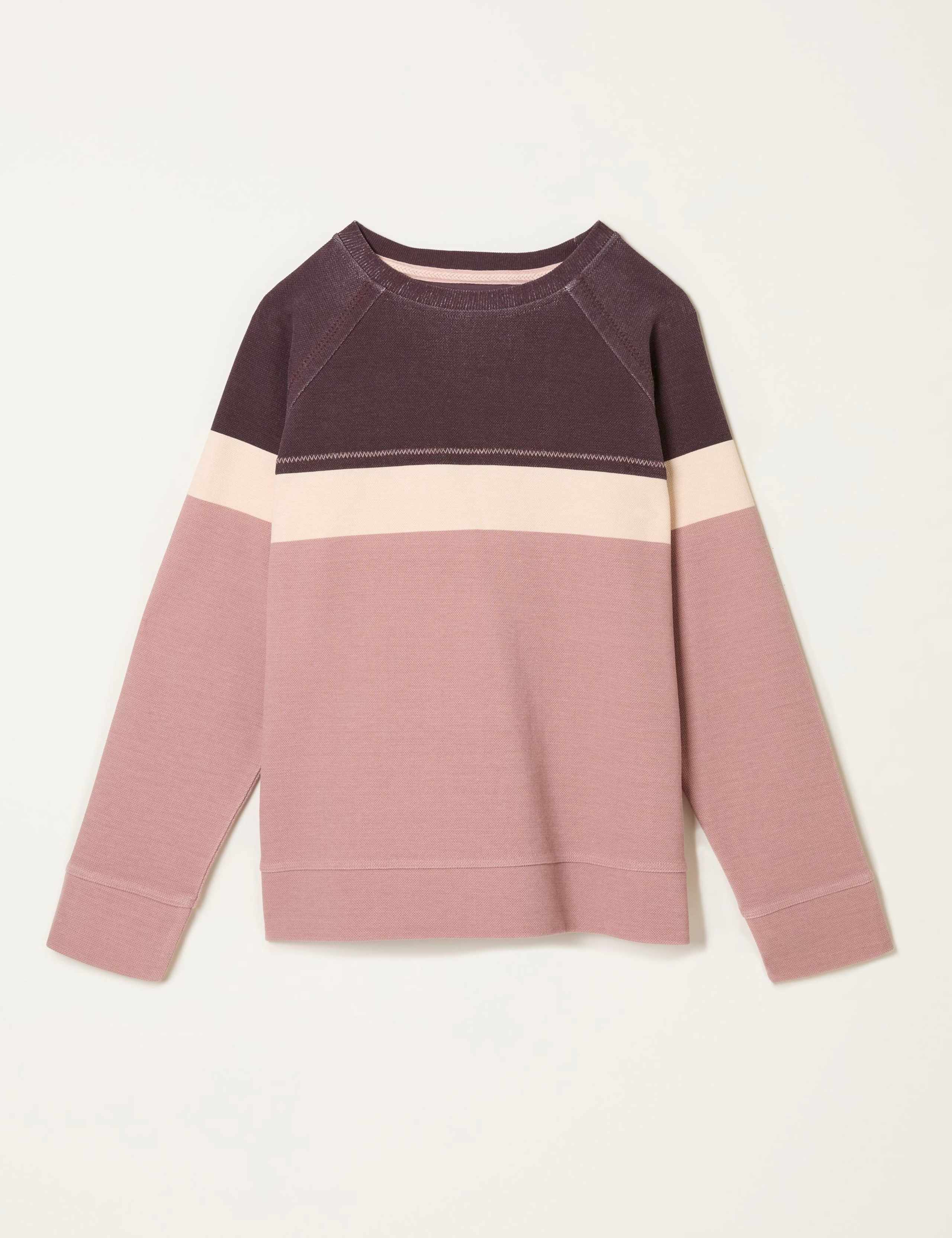 Pure Cotton Colour Block Textured Sweatshirt | FatFace | M&S