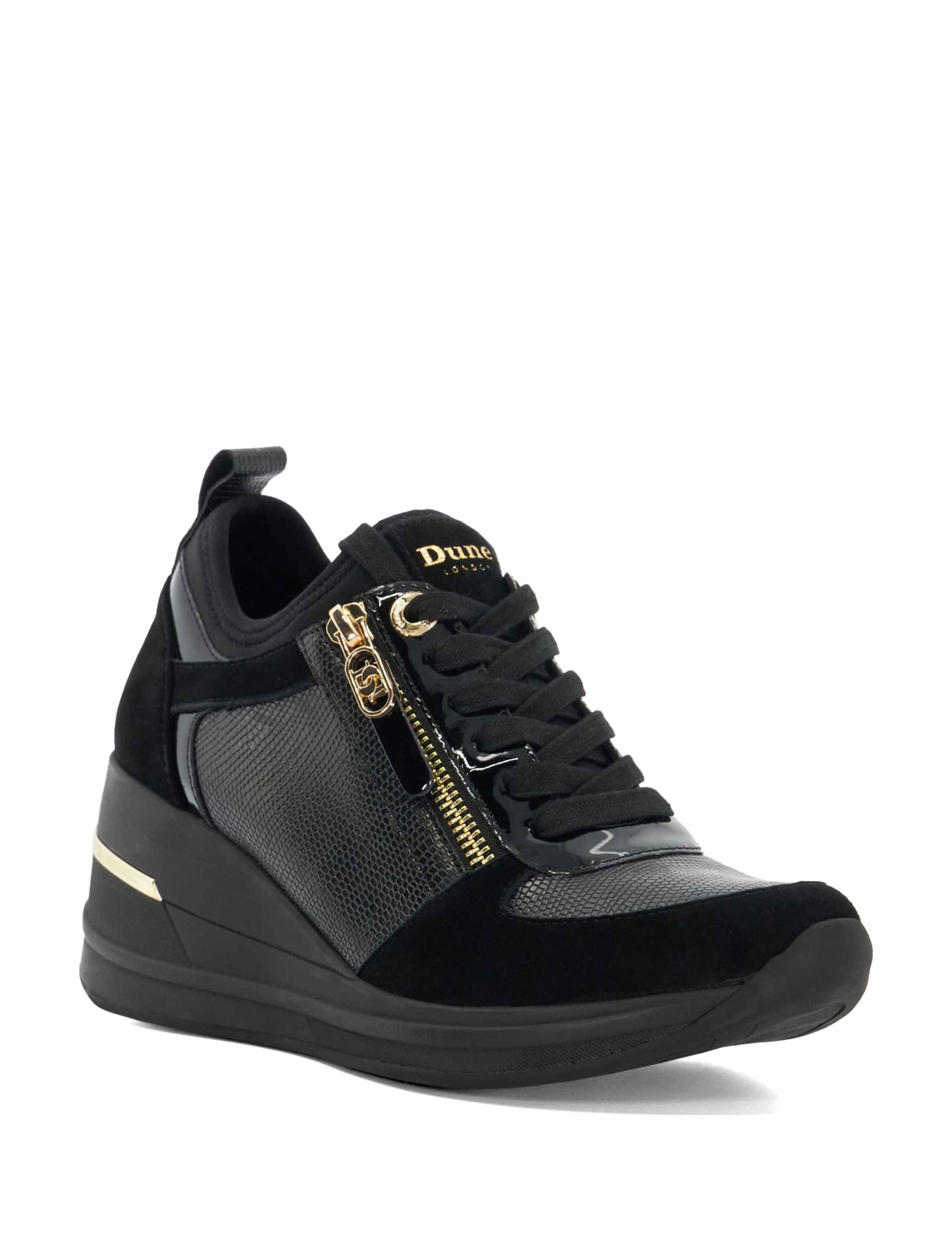 Leather Lace Up Suede Panel Wedge Trainers | Dune London | M&S