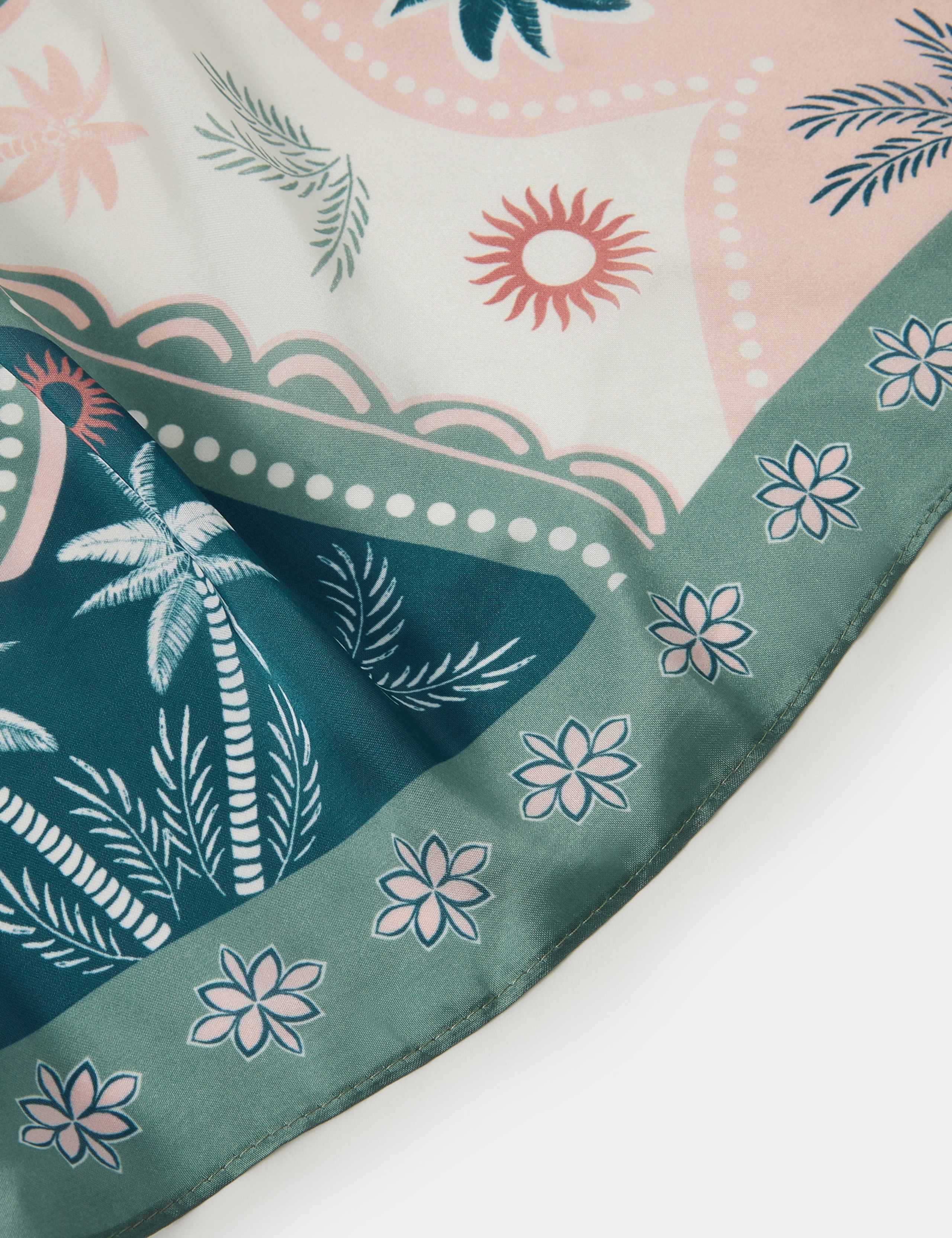 SATIN PALM PRINT SQUARE SCARF | ACCESSORIZE | M&S