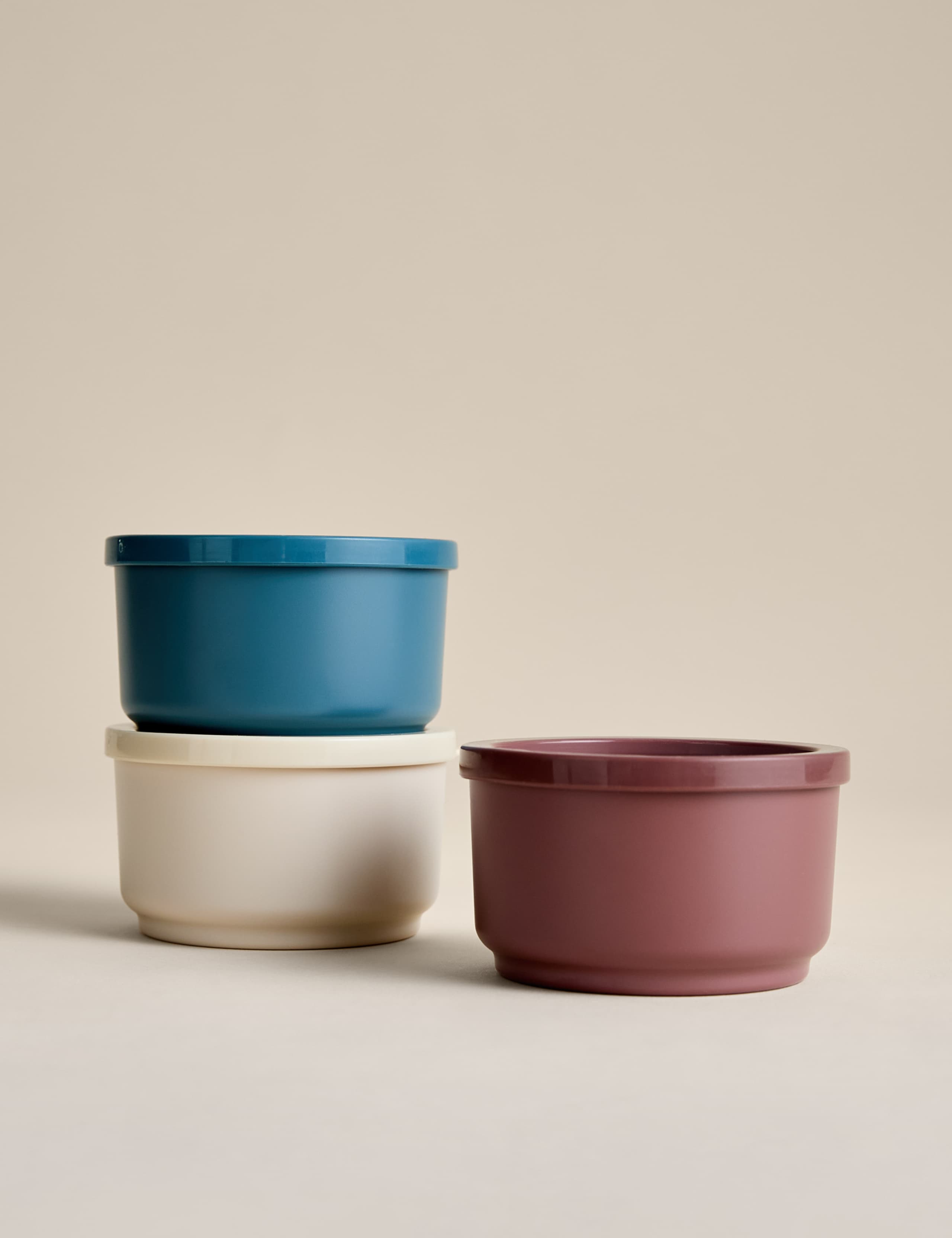 Set of 3 Round Plastic Sauce Pots | M&S | M&S