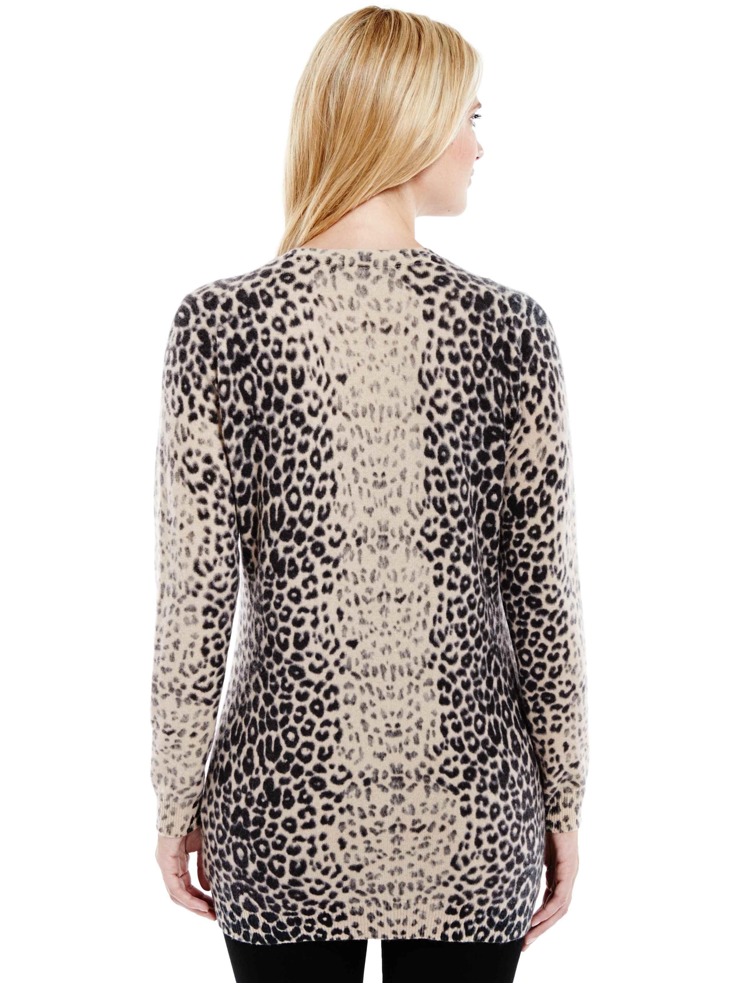 Pure Cashmere Leopard Print Cardigan | M&S Collection | M&S IE