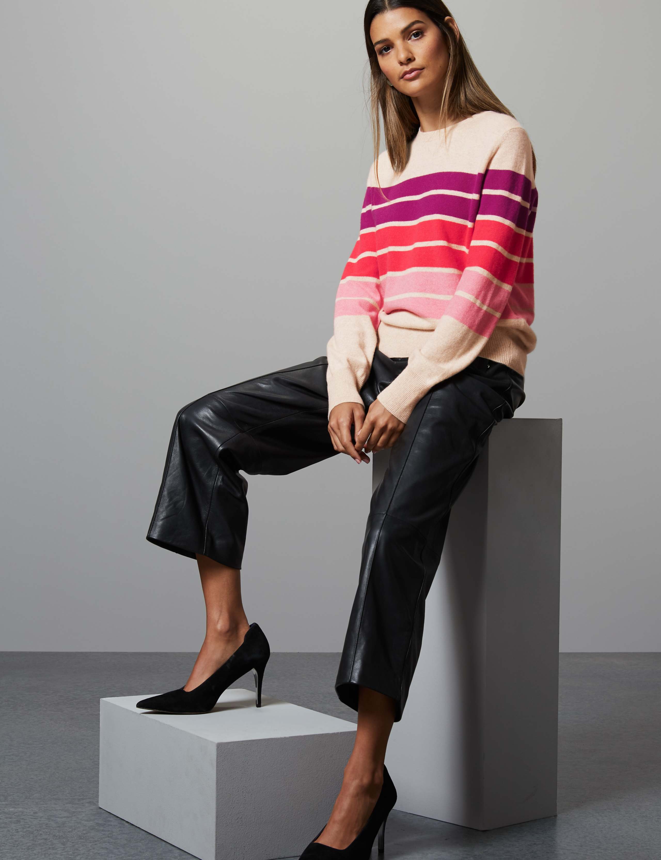 Pure Cashmere Colour Block Jumper | Autograph | M&S IE