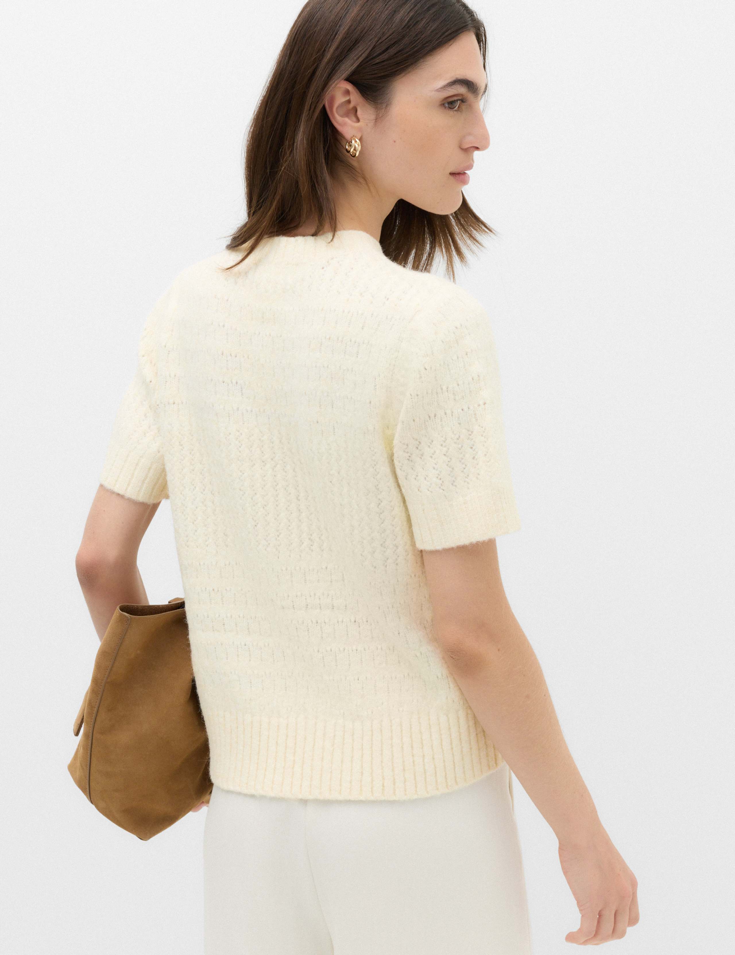 Pointelle Knitted Top With Wool | M&S