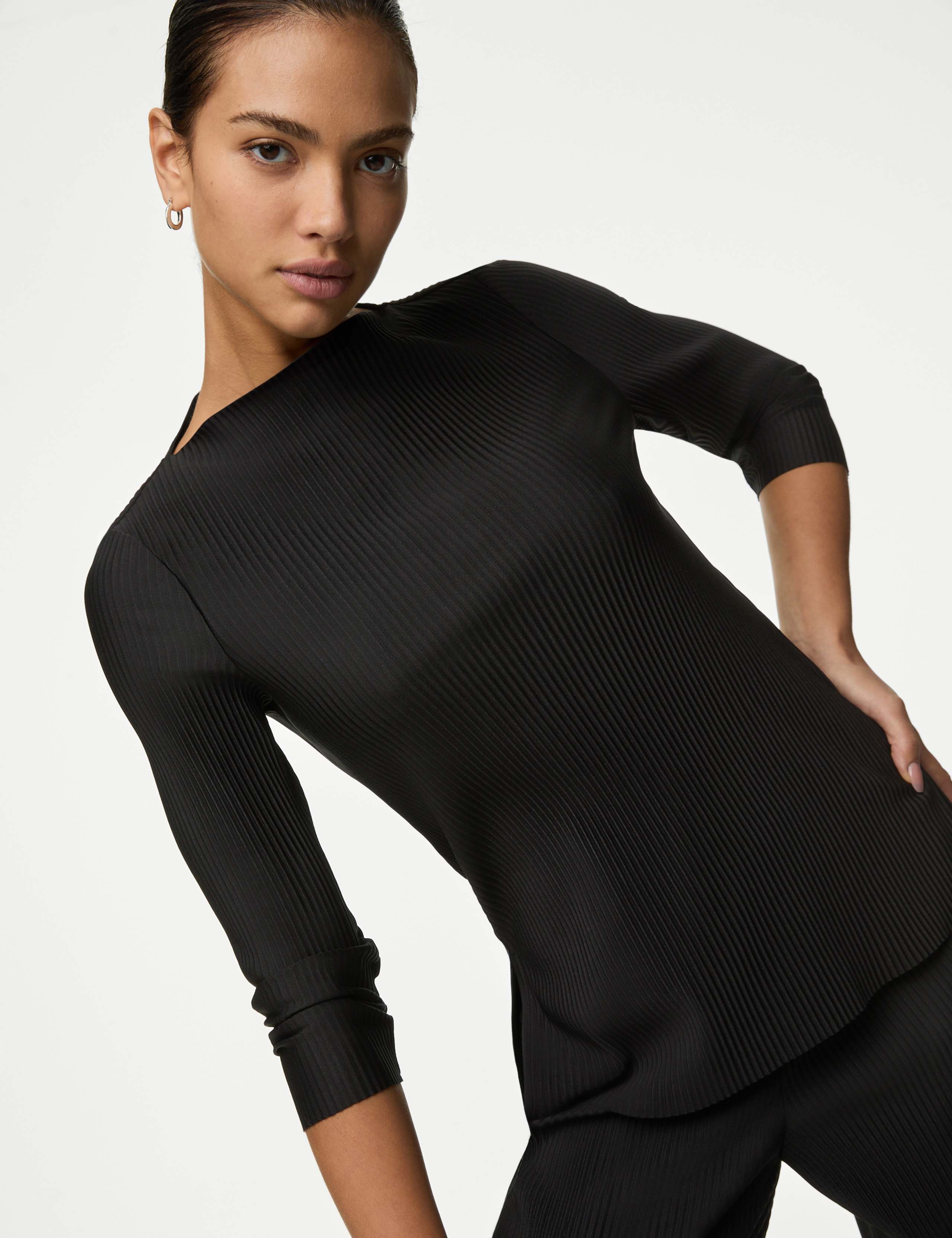 Jersey Ribbed Top | M&S | M&S IE