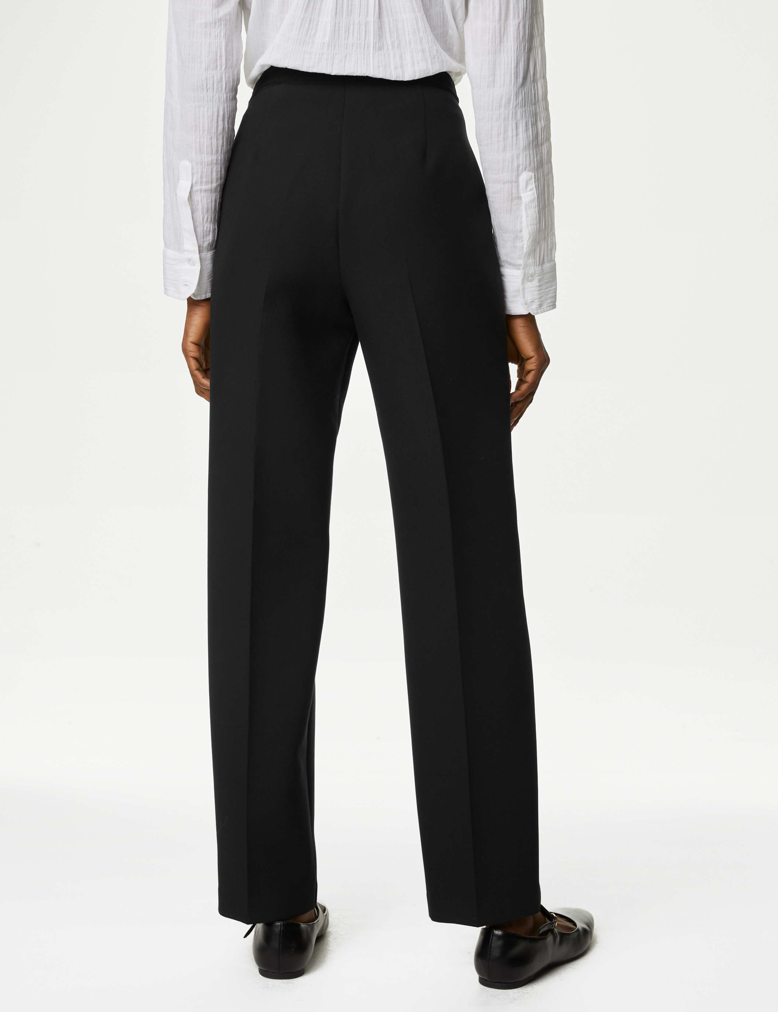 Woven Pintuck Straight Leg Trousers | M&S Collection | M&S