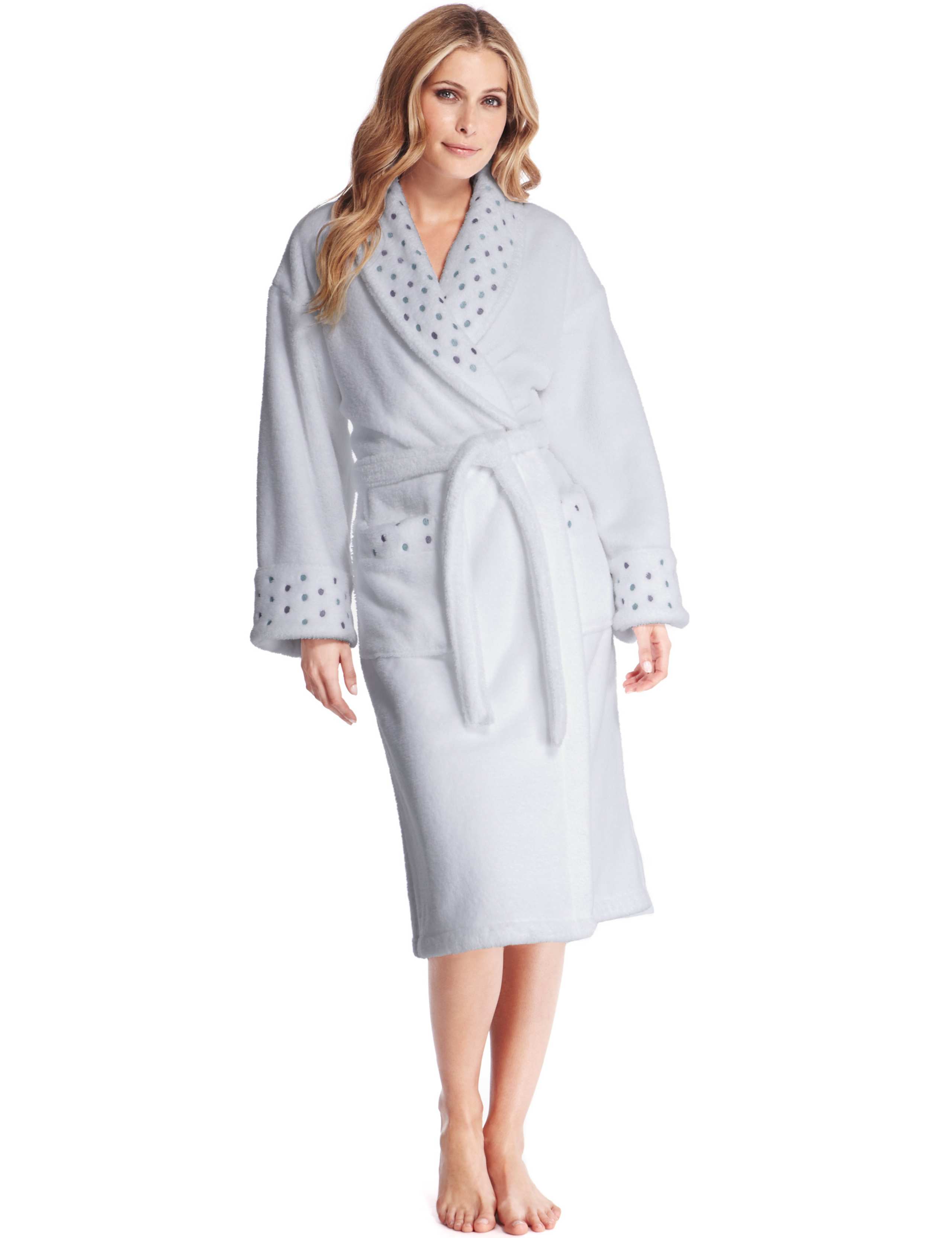 Shawl Collar Spotted Dressing Gown | M&S