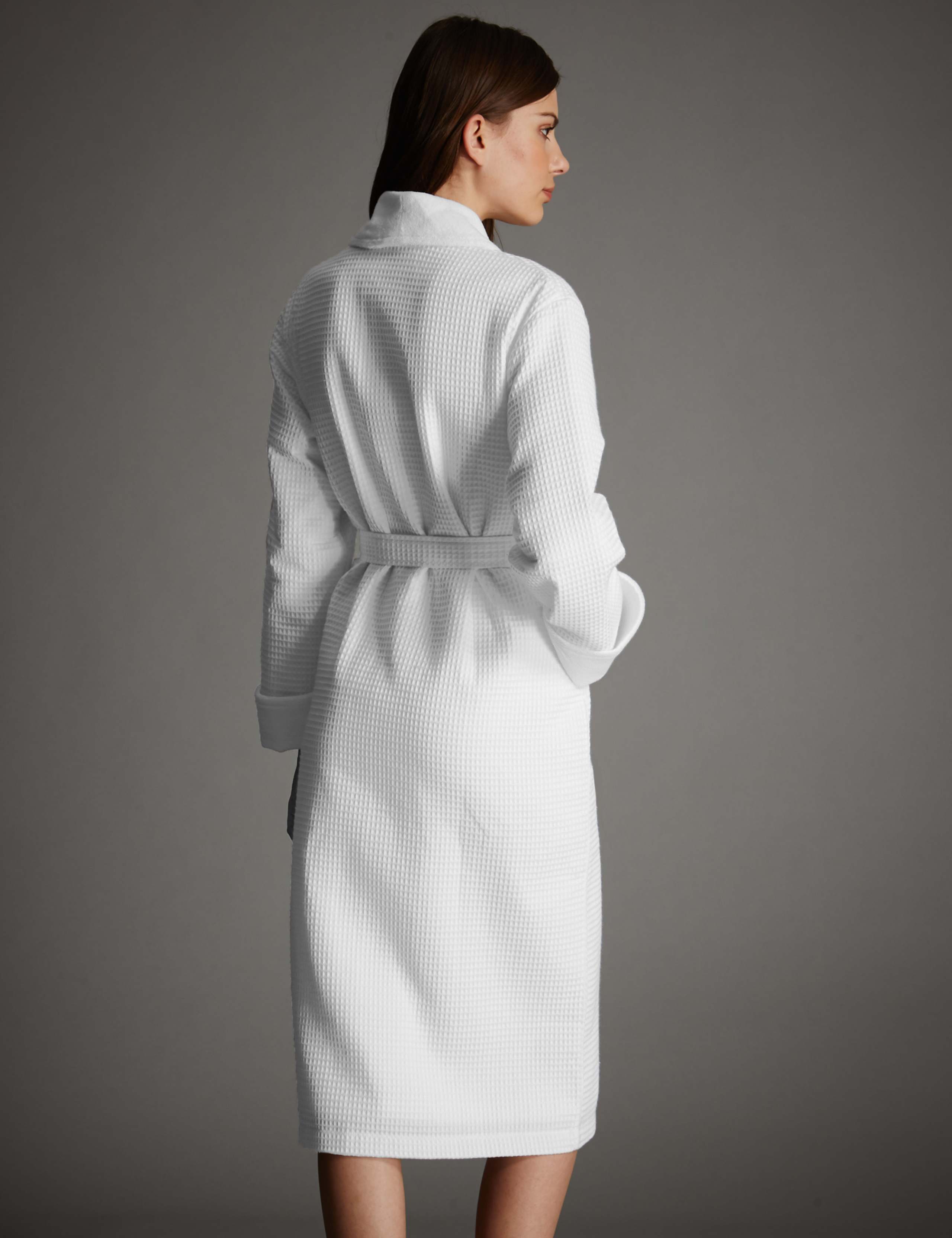 Pure Cotton Luxury Waffle Dressing Gown | Autograph | M&S