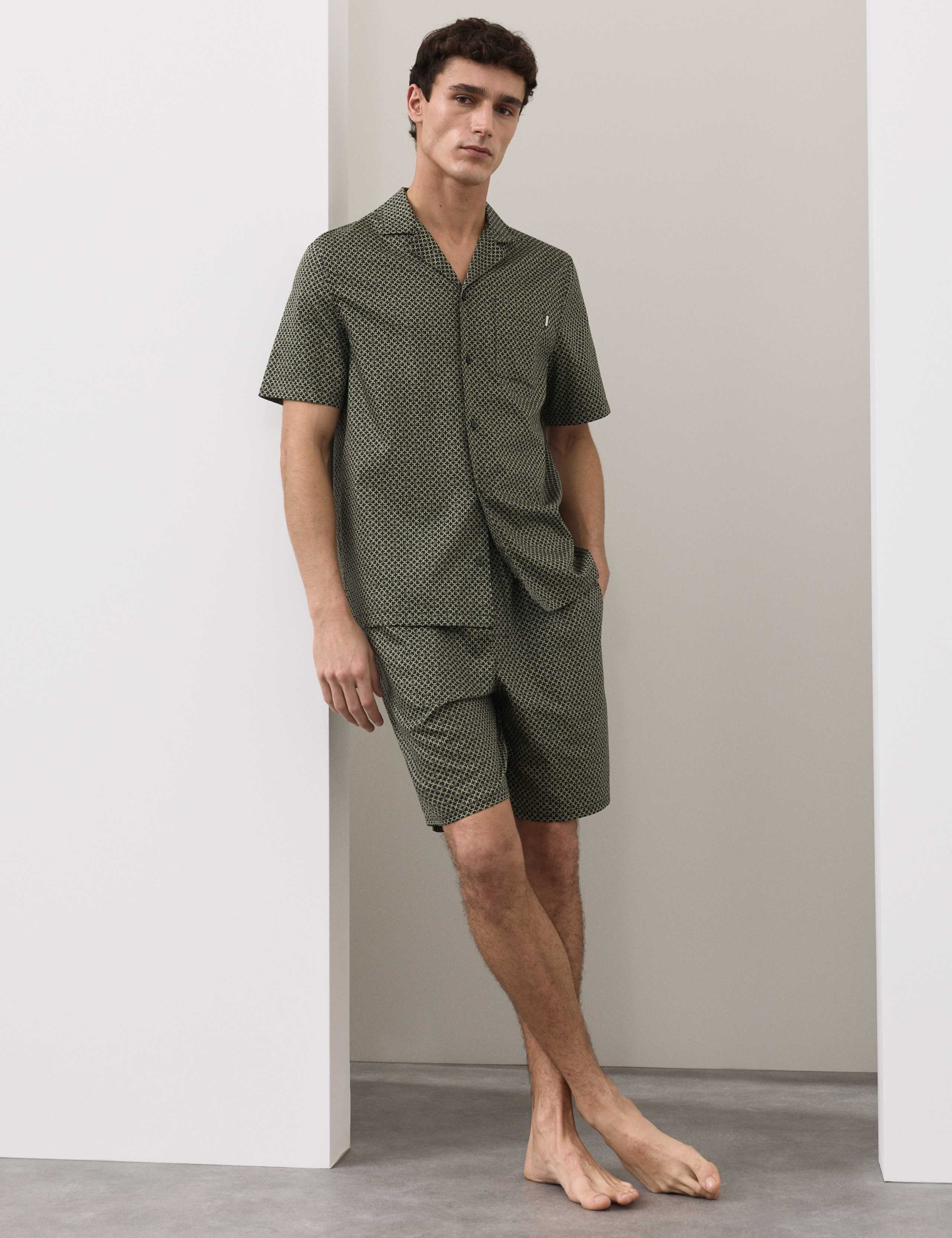 Cotton Rich Printed Pyjama Shorts | Autograph | M&S IE