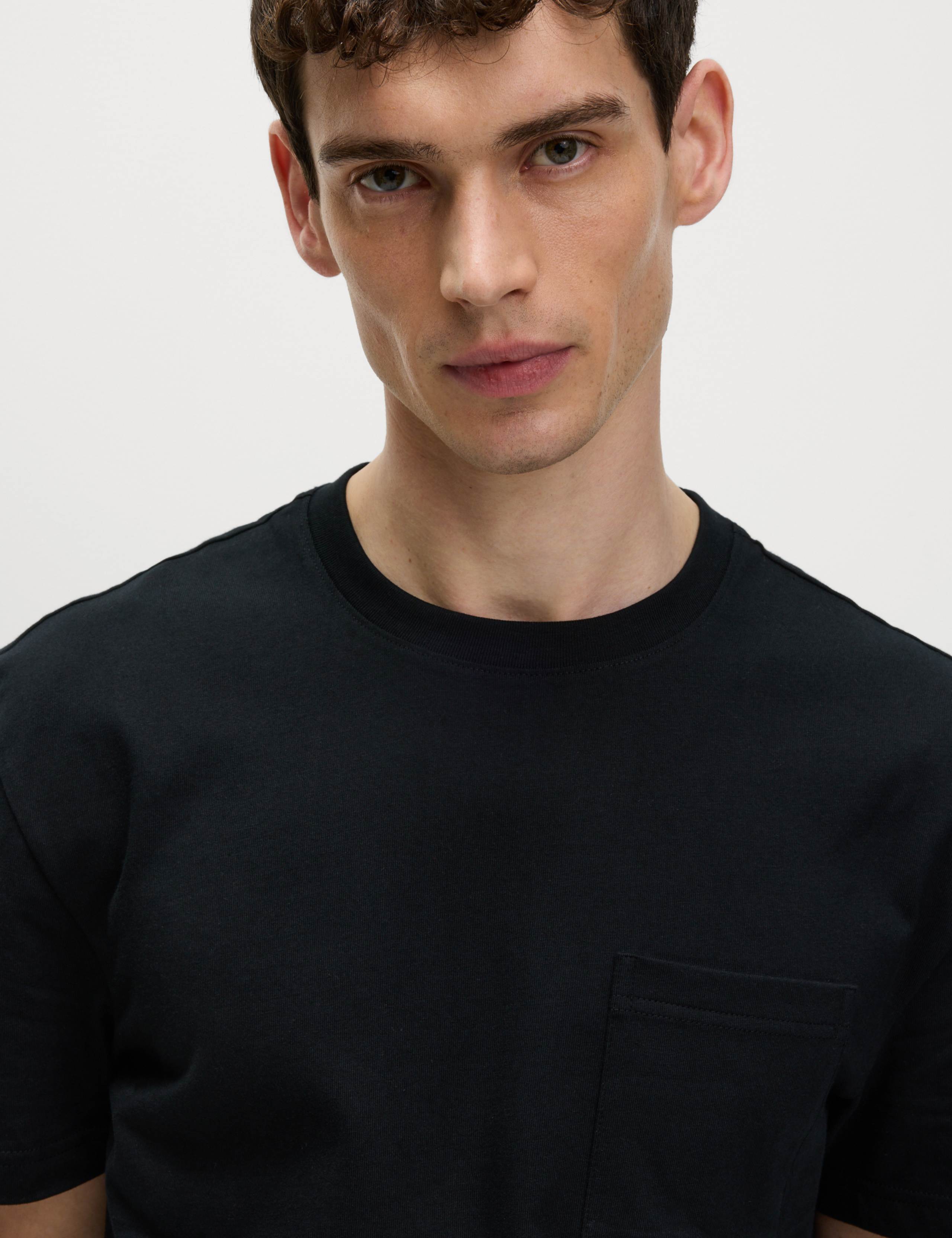 Cotton Crew Neck Pocket Tee Casual Plain Men’s 100% Cotton Pocket T ...