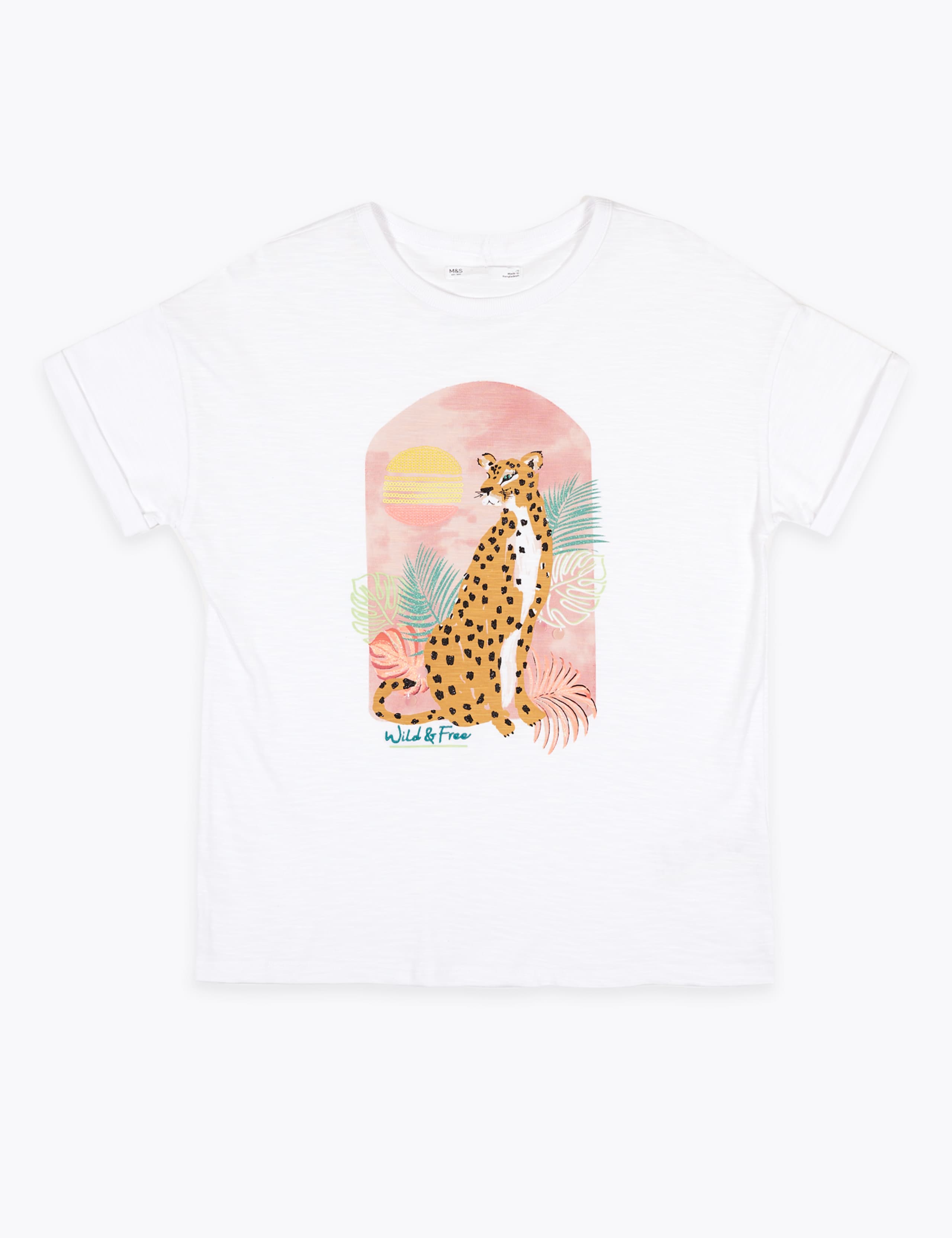 Pure Cotton Leopard Print T-Shirt (6-16 Yrs) | M&S