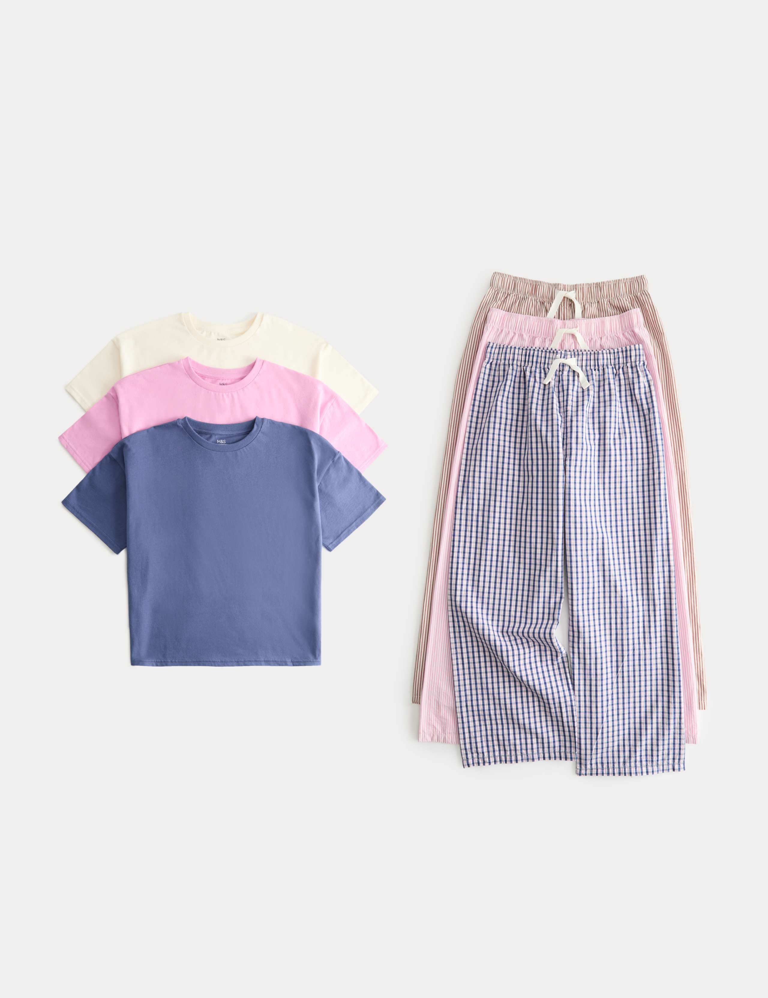 3 Pack Pure Cotton Checked Pyjama Sets (6-16 Years) | M&S IE
