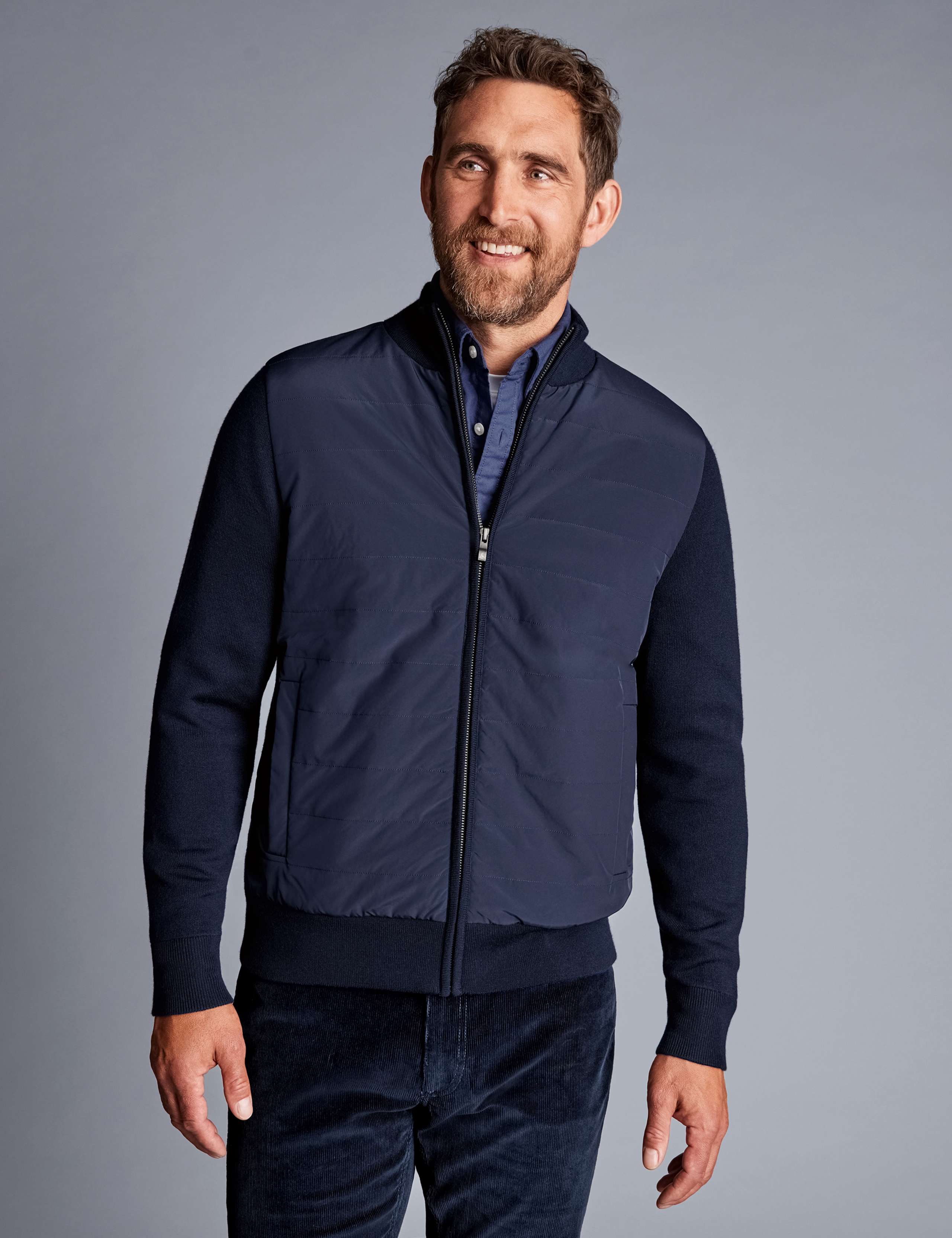 Merino Wool Rich Funnel Neck Padded Jacket | Charles Tyrwhitt | M&S
