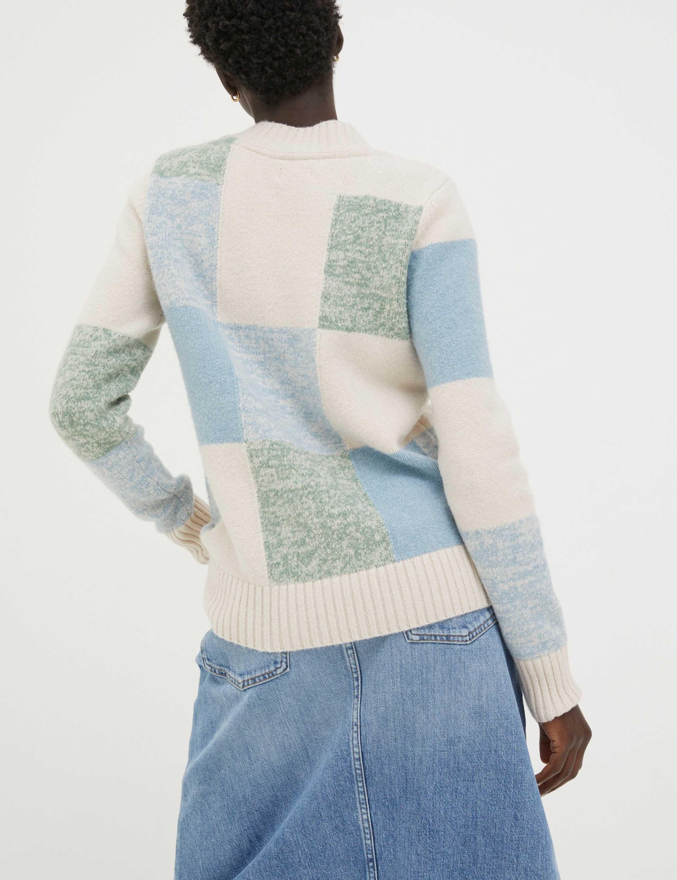 Cotton Rich Square Patterned Jumper | FatFace | M&S