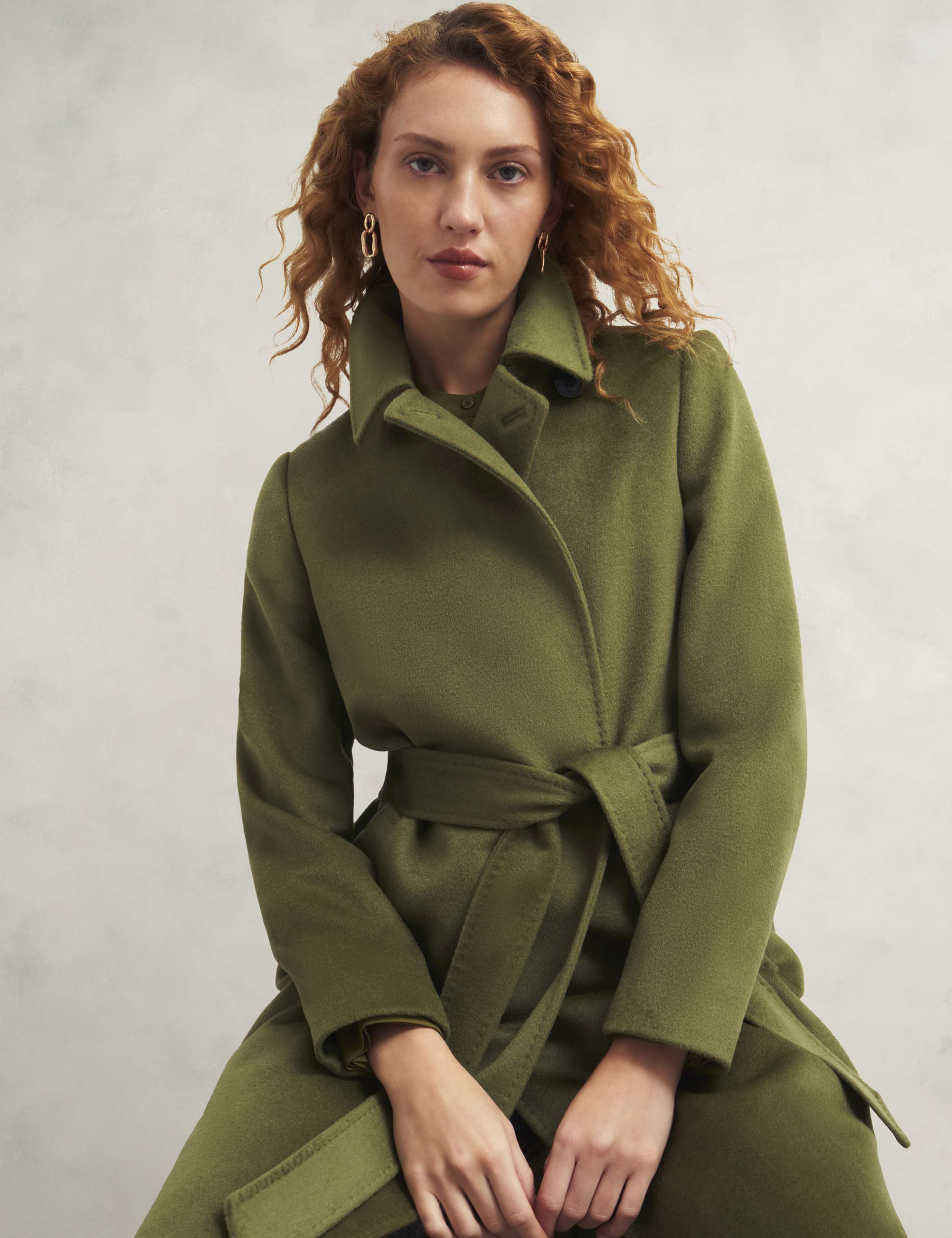 Pure Wool Belted Collared Tailored Coat | HOBBS | M&S