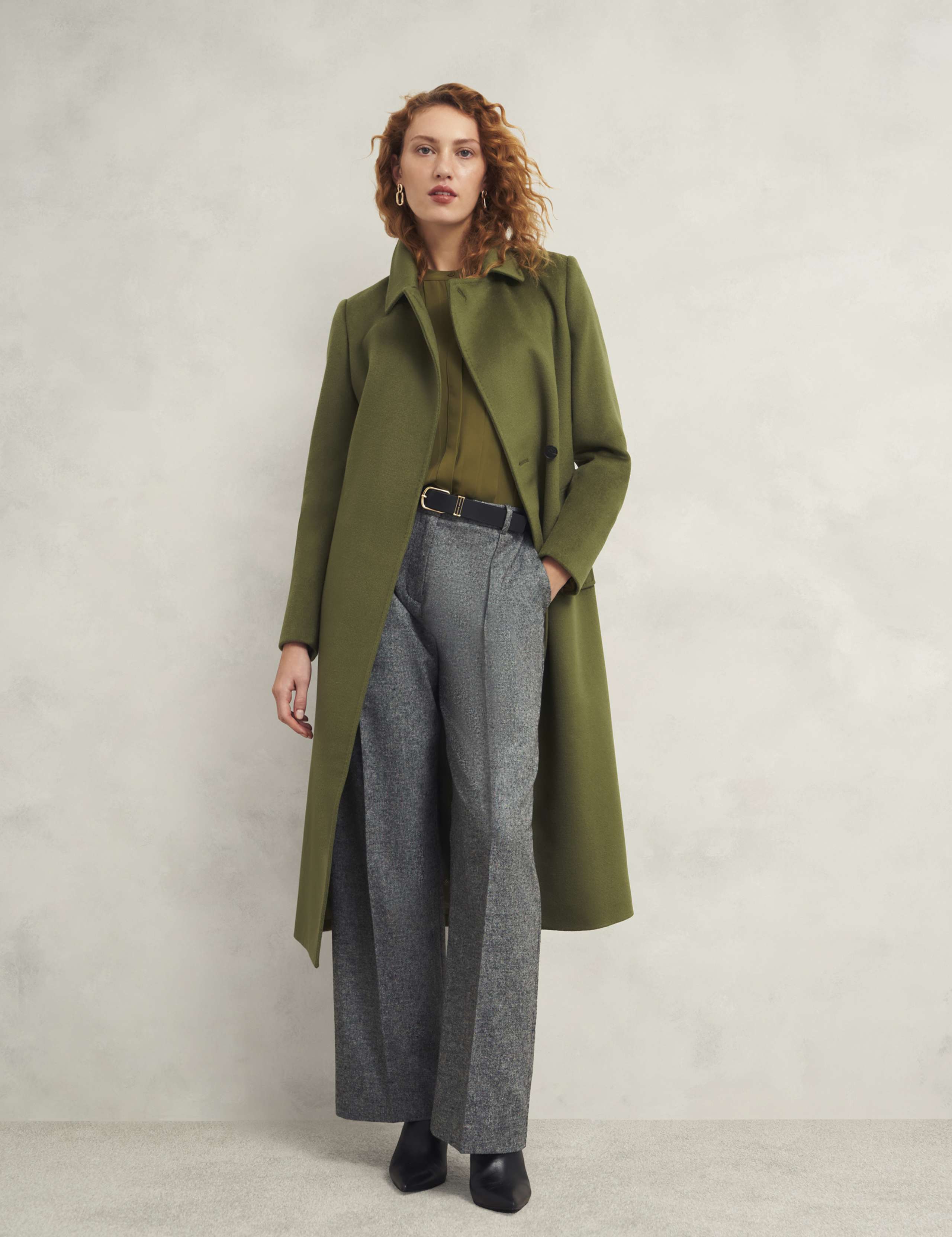 Pure Wool Belted Collared Tailored Coat | HOBBS | M&S