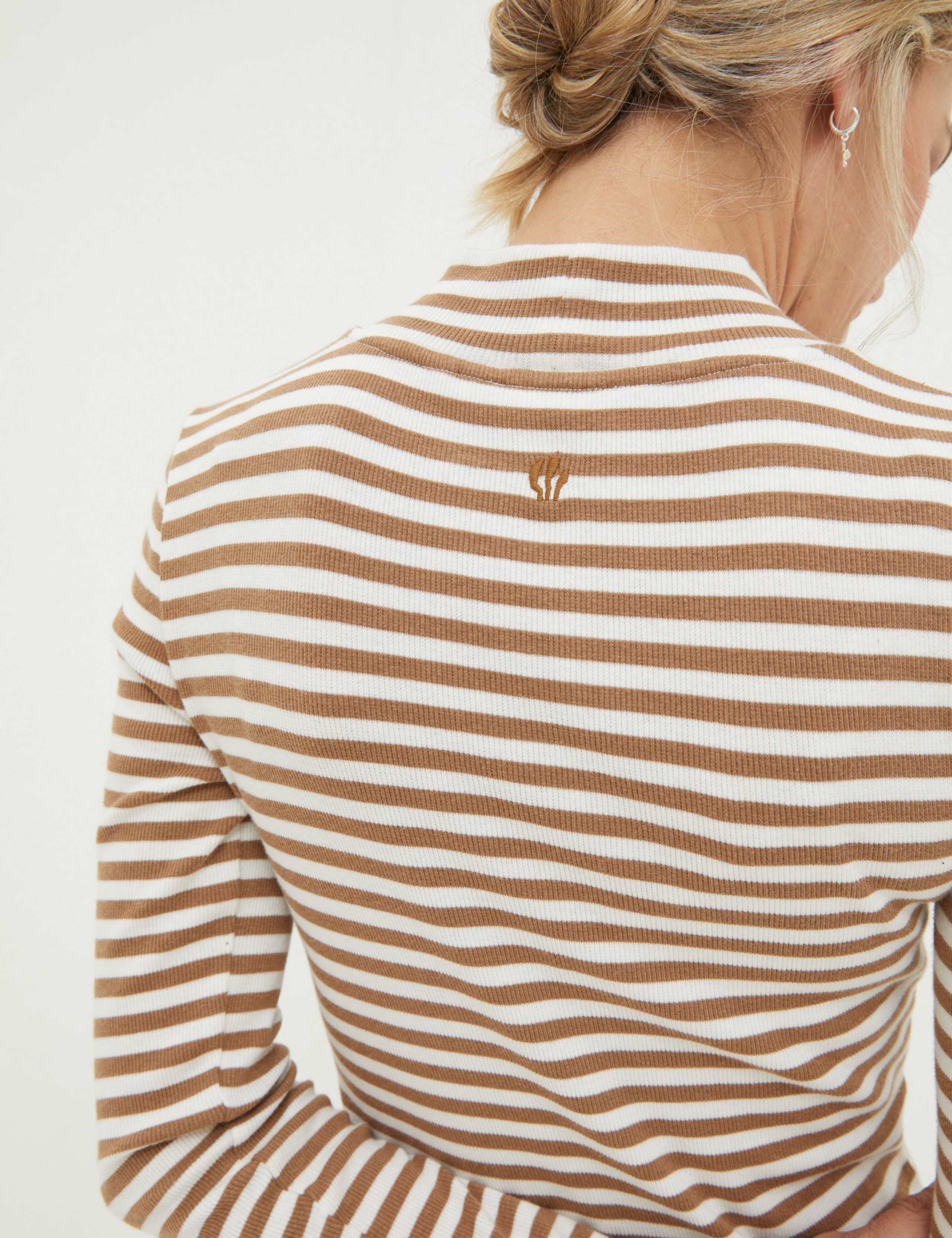 Cotton Rich Striped Ribbed Top | FatFace | M&S