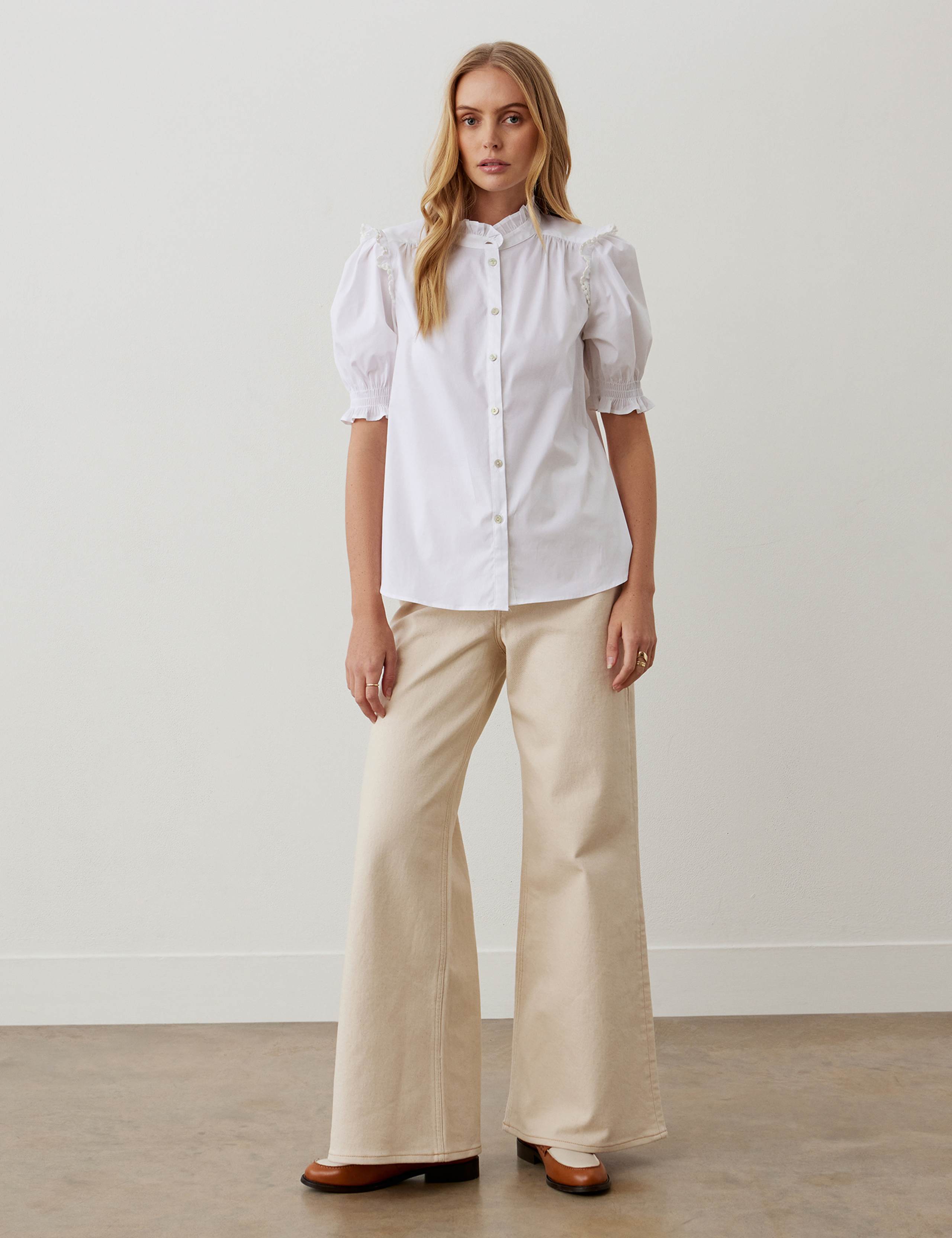 Pure Cotton Frill Detail Shirt | Finery London | M&S